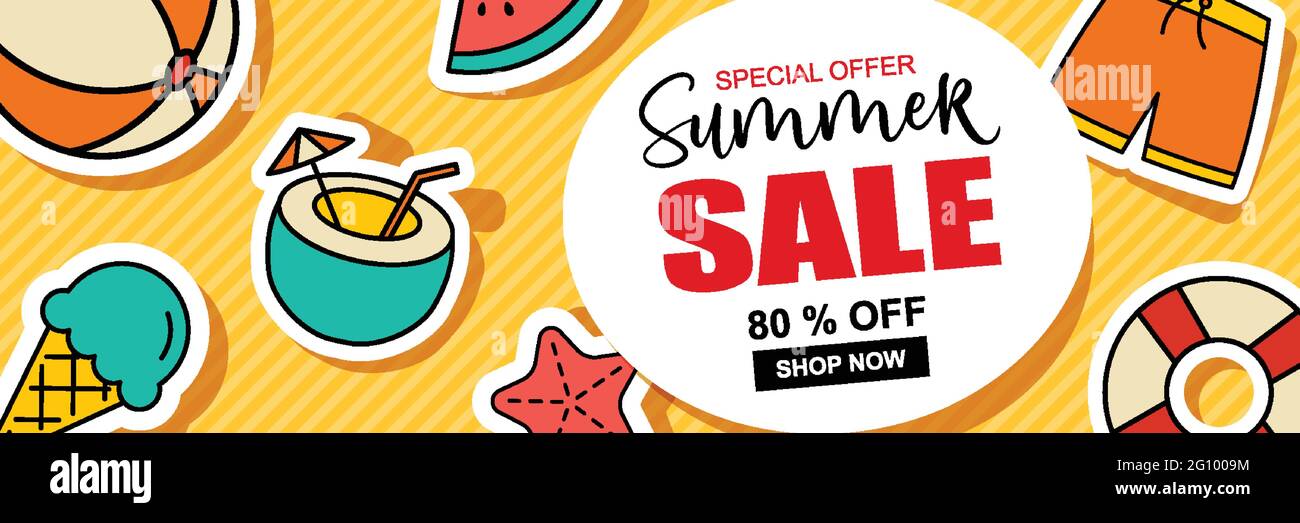 Summer sale banner cover template background. Summer discount special ...