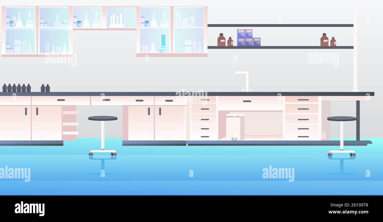 modern lab interior empty no people chemical laboratory with furniture ...
