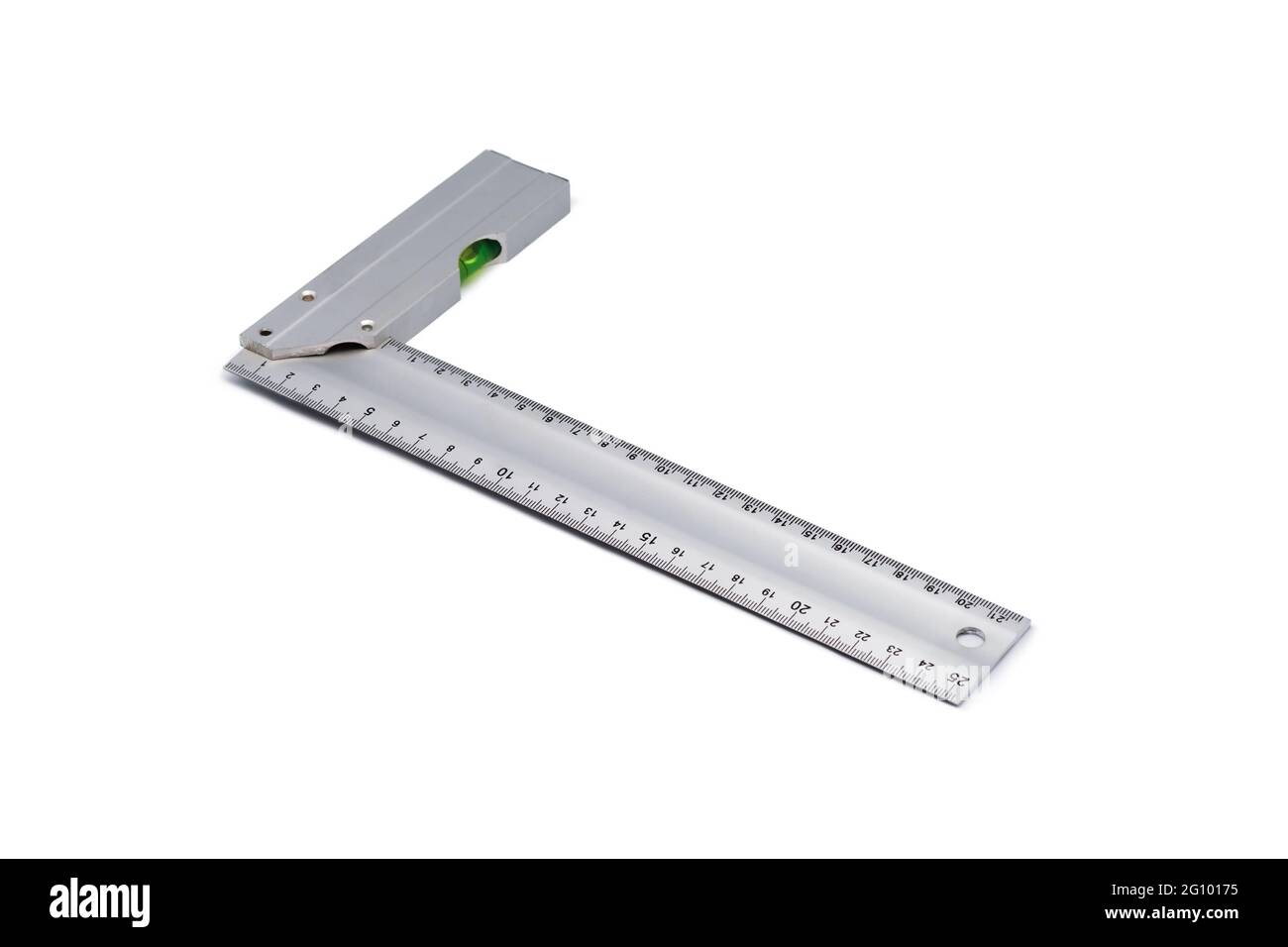 Joiner's square metal. Close-up. Isolated on white background Stock ...