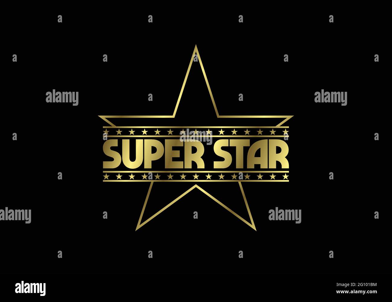 Golden Super Star Text Logo Sign Symbol Stock Vector Image & Art - Alamy