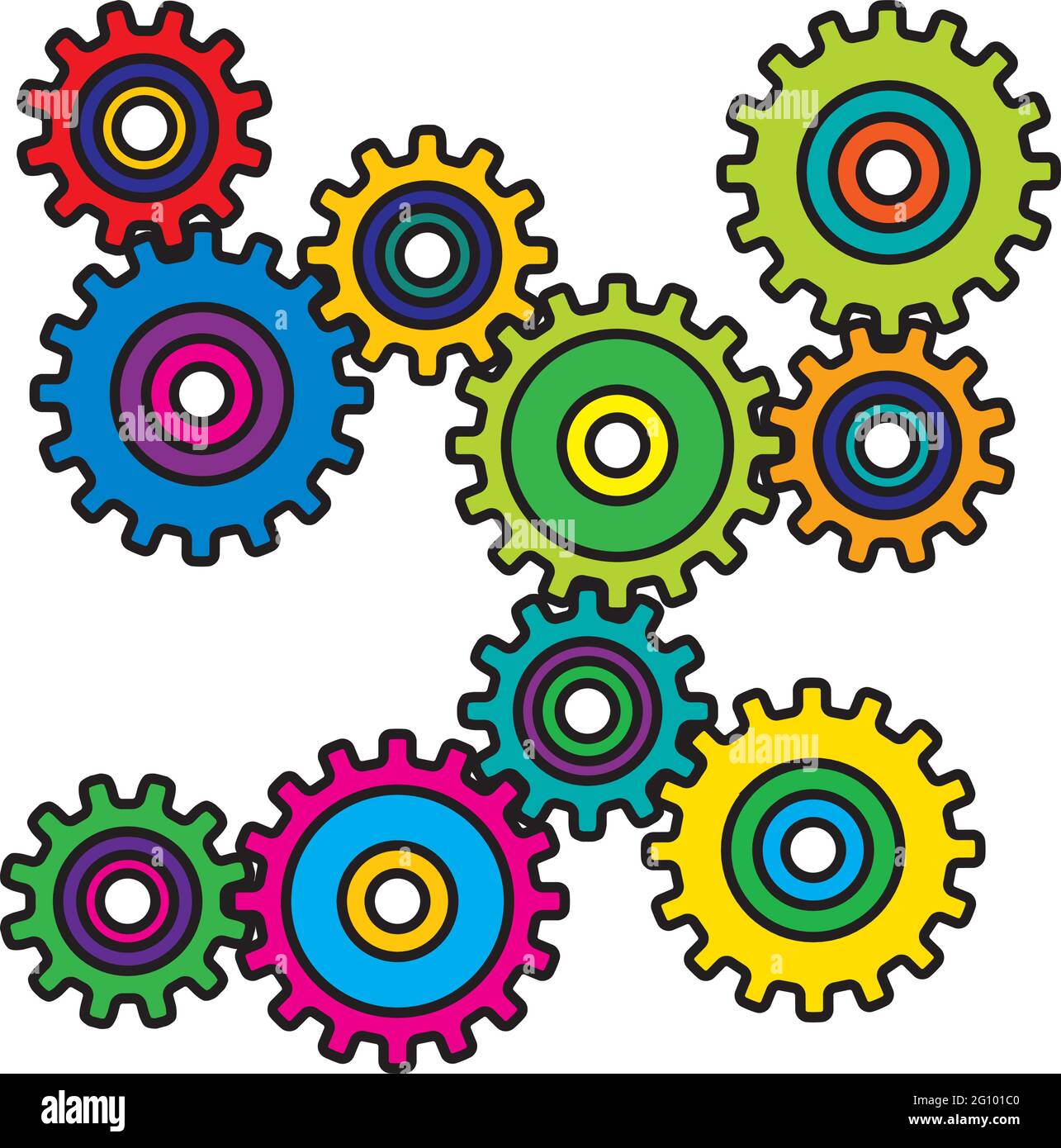Cogs moving Stock Vector Images - Alamy