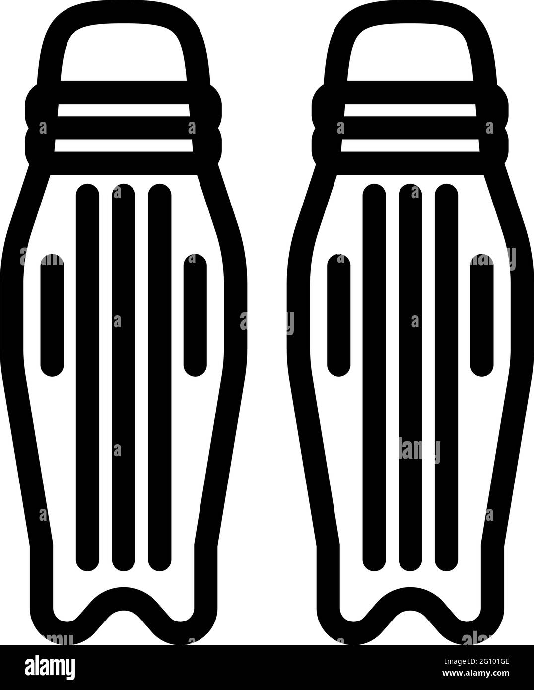 Cricket Leg Protection Icon. Editable Bold Outline Design. Vector ...