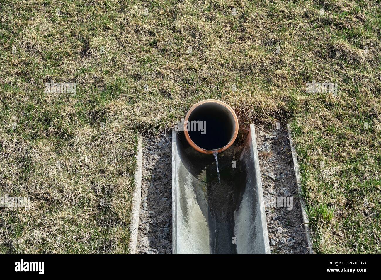 Drainage system under road to remove moisture. Road construction of ...