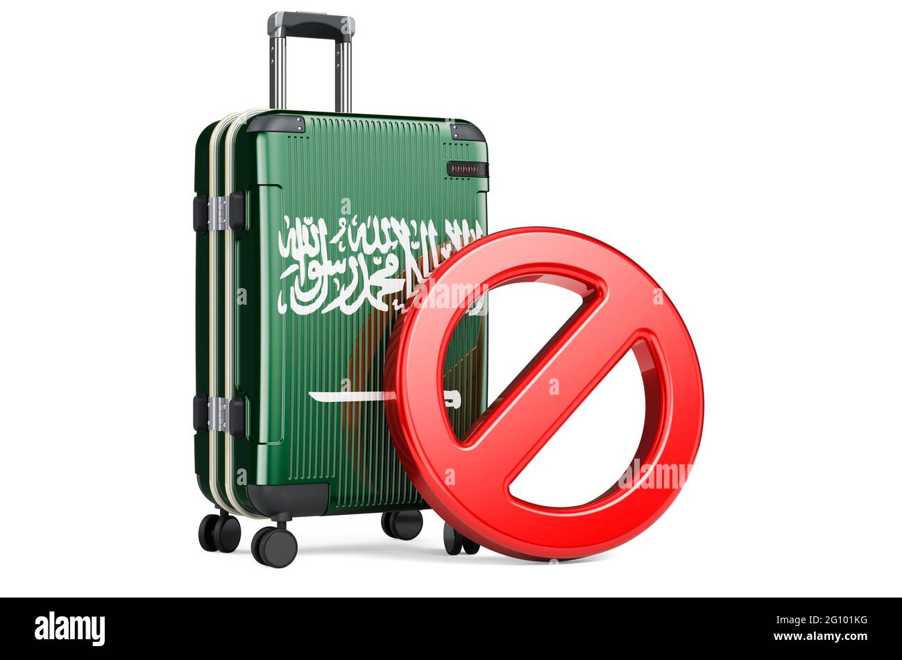 Saudi Arabia Entry Ban. Suitcase with Saudi Arabian flag and ...