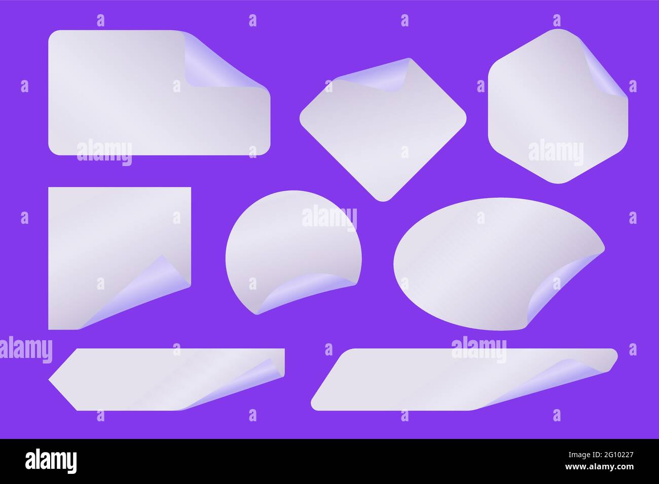 Realistic paper sticker set Vector illustration Stock Vector Image ...