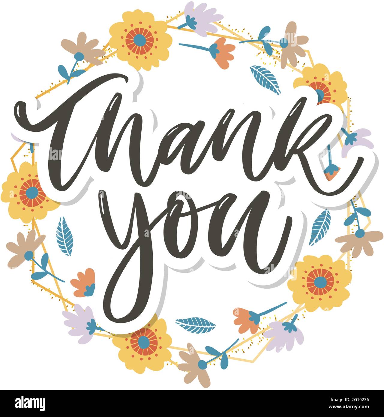 Cute Thank You Script Card Stock Vector Image & Art - Alamy