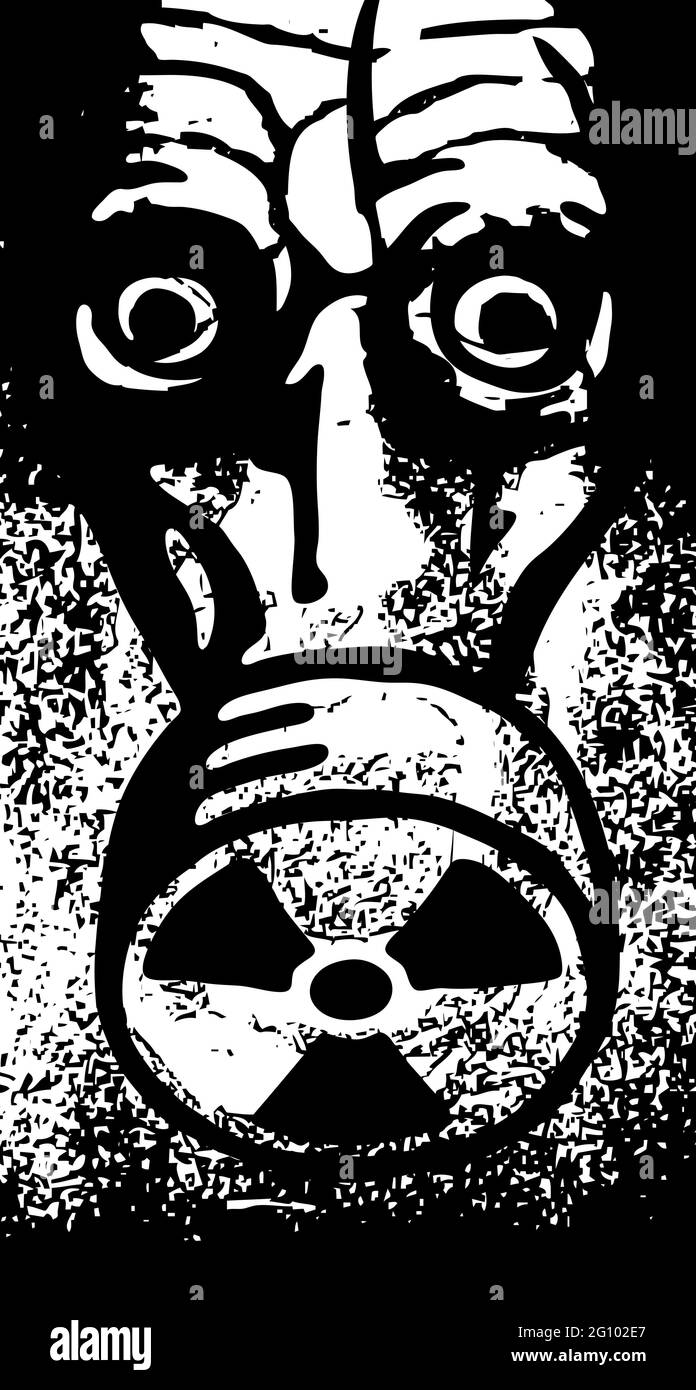 Nuclear nightmare, vector illustration, gas mask Stock Vector Image ...