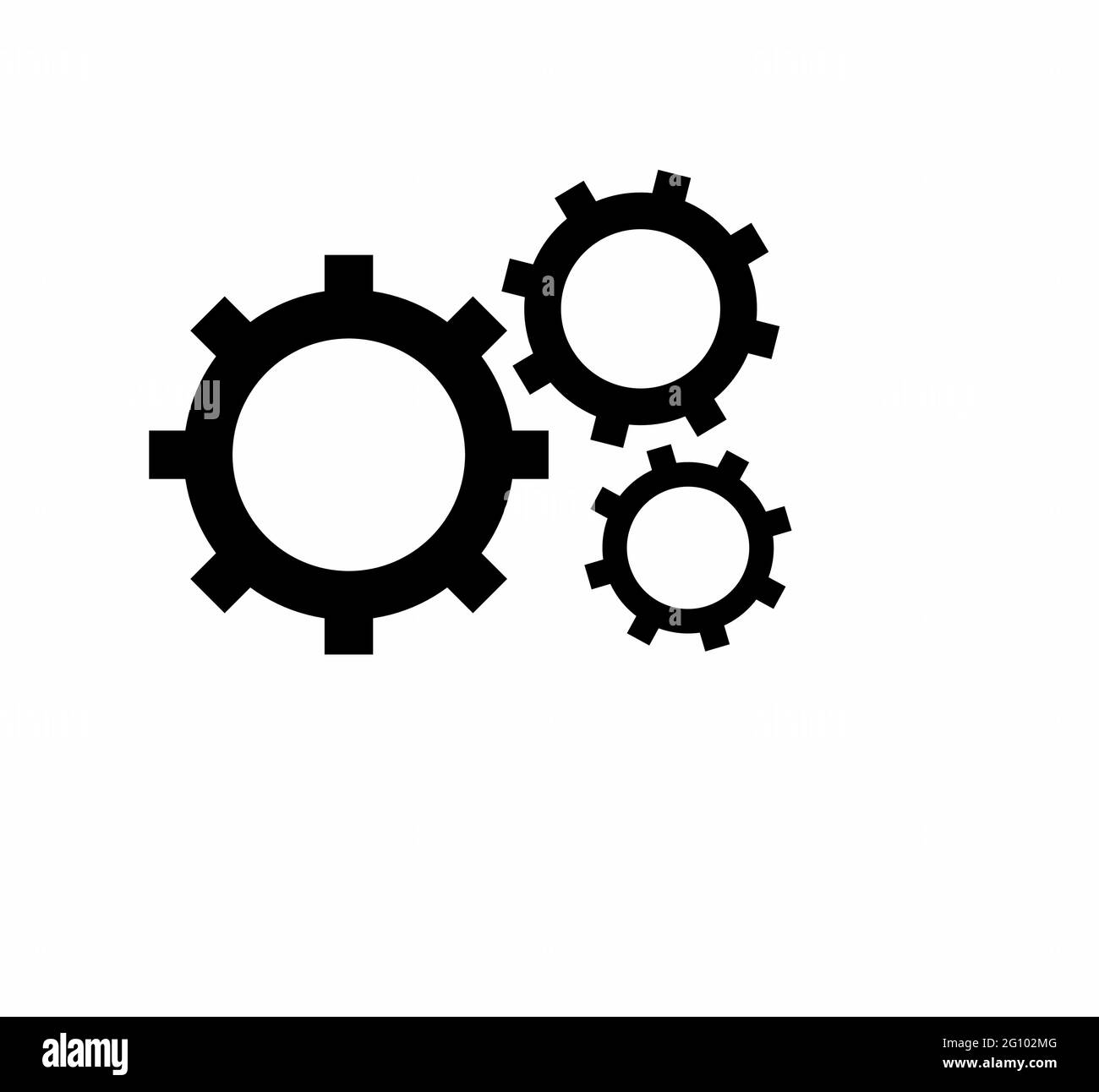 setting gears or cogs as a flat icon, sign or logo for wabsites, apps ...