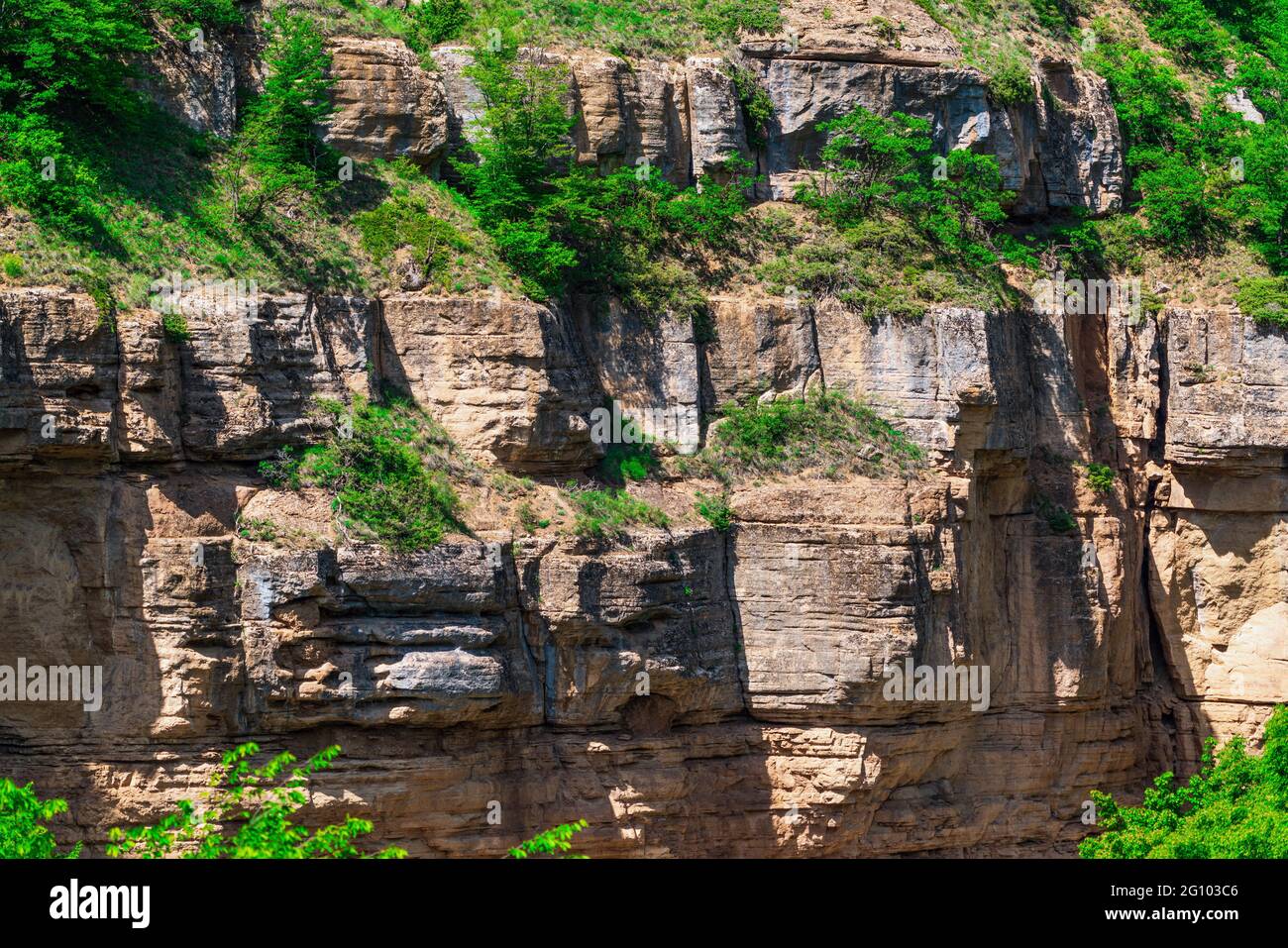 Rock layers in nature reserve Stock Photo - Alamy