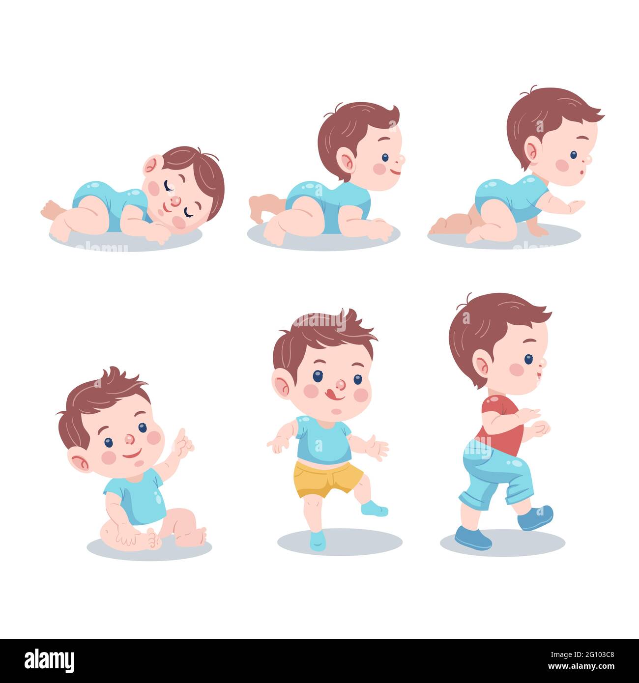 Flat stages of a baby boy Vector illustration Stock Vector Image & Art ...