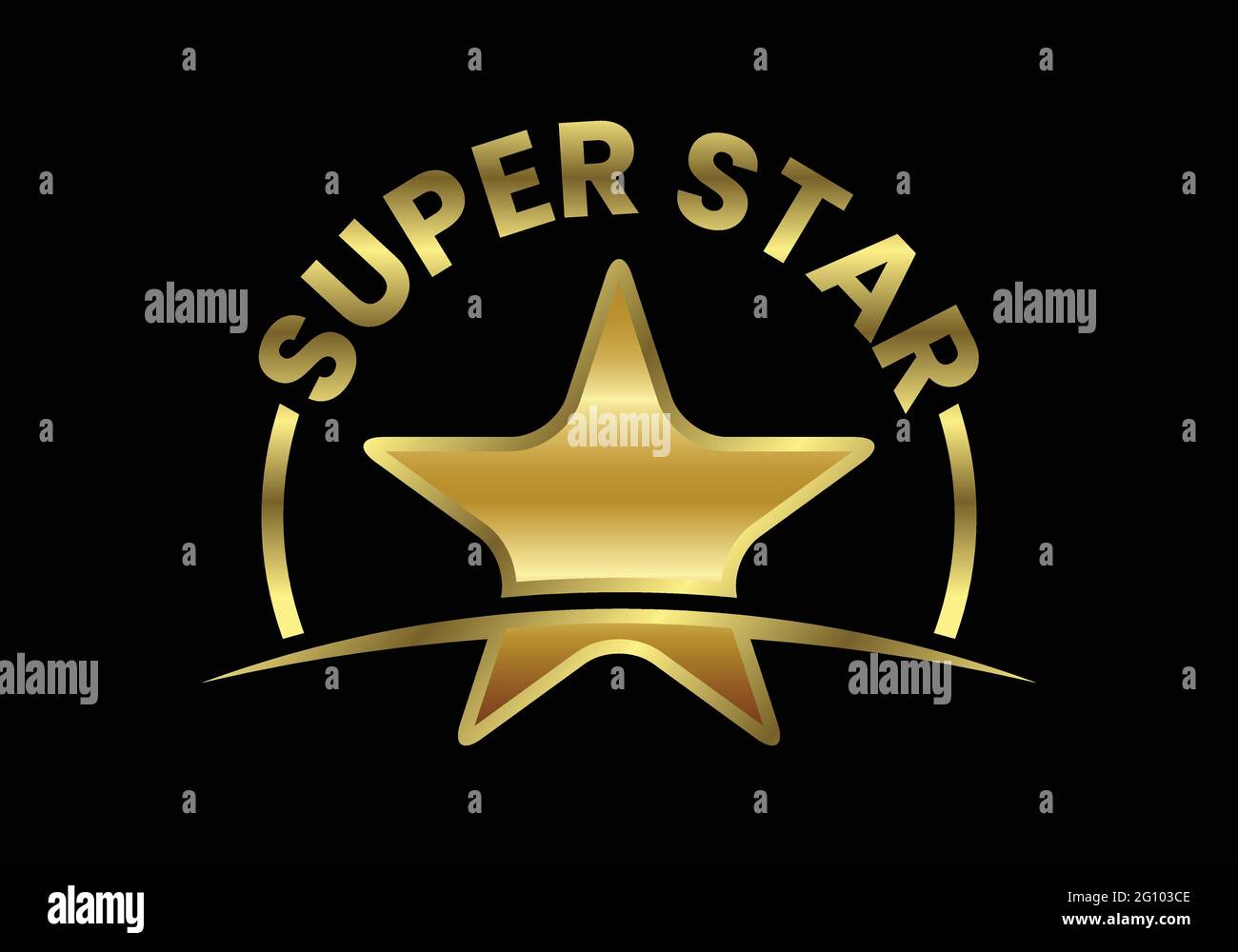 Golden Super Star Text Logo Sign Symbol Stock Vector Image & Art - Alamy