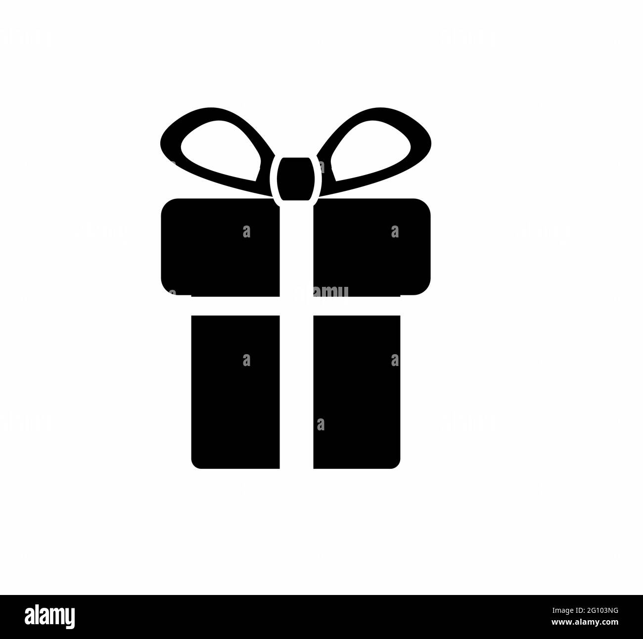 Gift box with ribbon line icon, outline vector sign, linear style ...