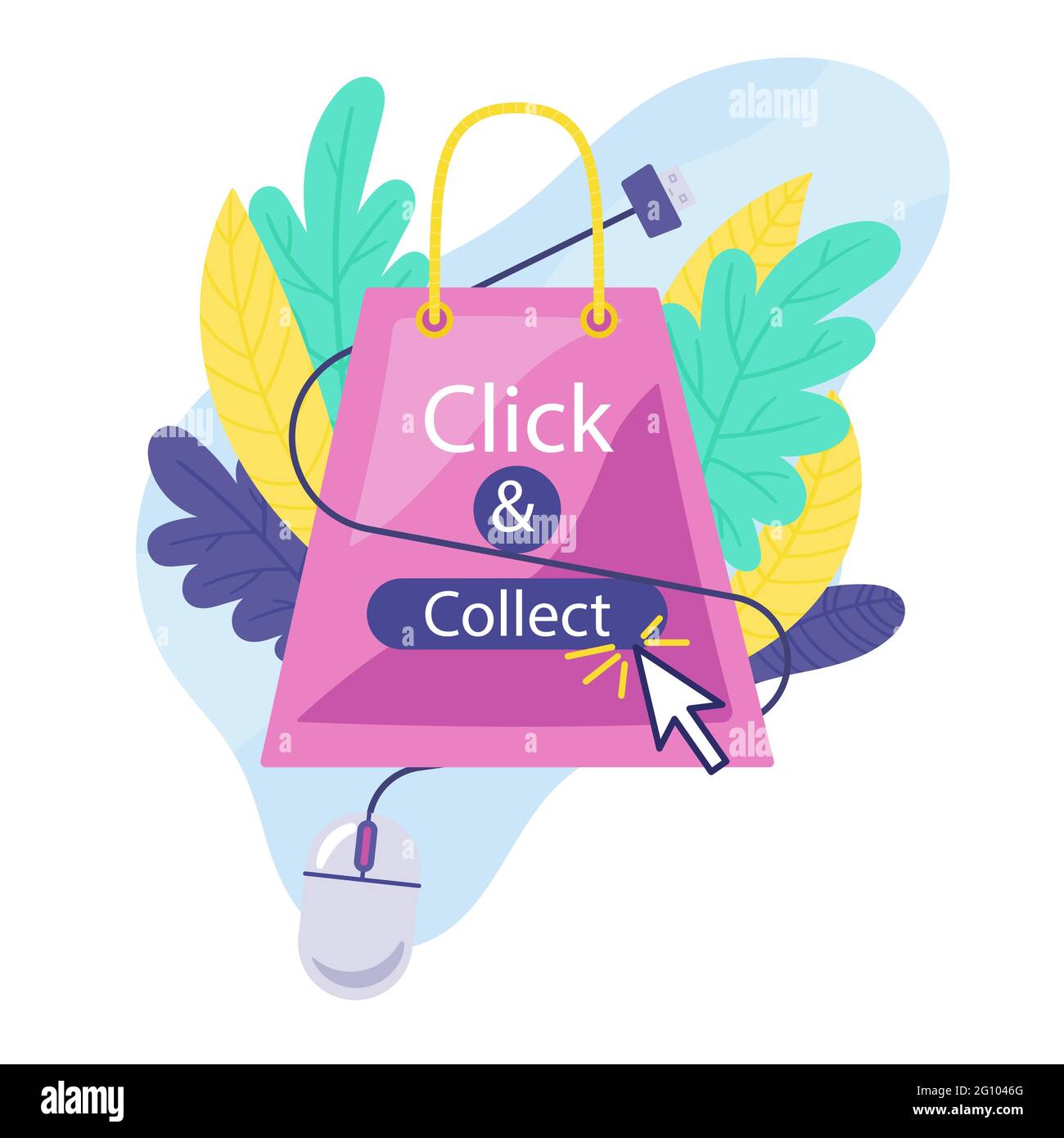 Detailed click and collect sign Vector illustration Stock Vector Image ...