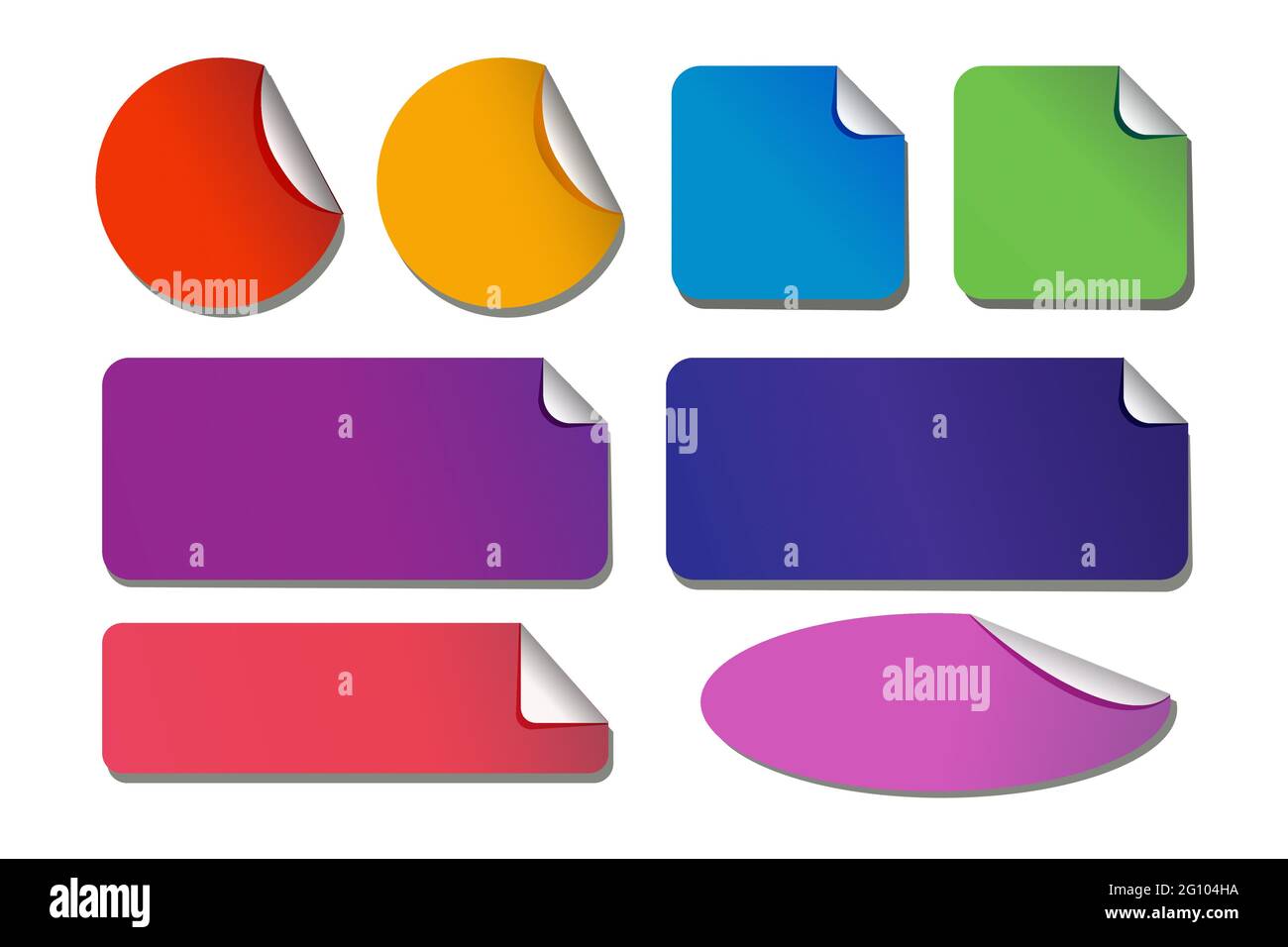 Realistic paper stickers pack Vector illustration Stock Vector Image ...