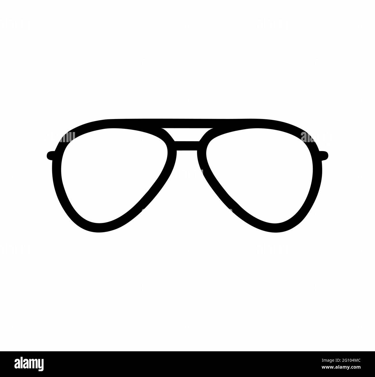 Reading Or Sun Glasses In Black And White Vector Isolated For Signs Logo Apps Or Website Stock