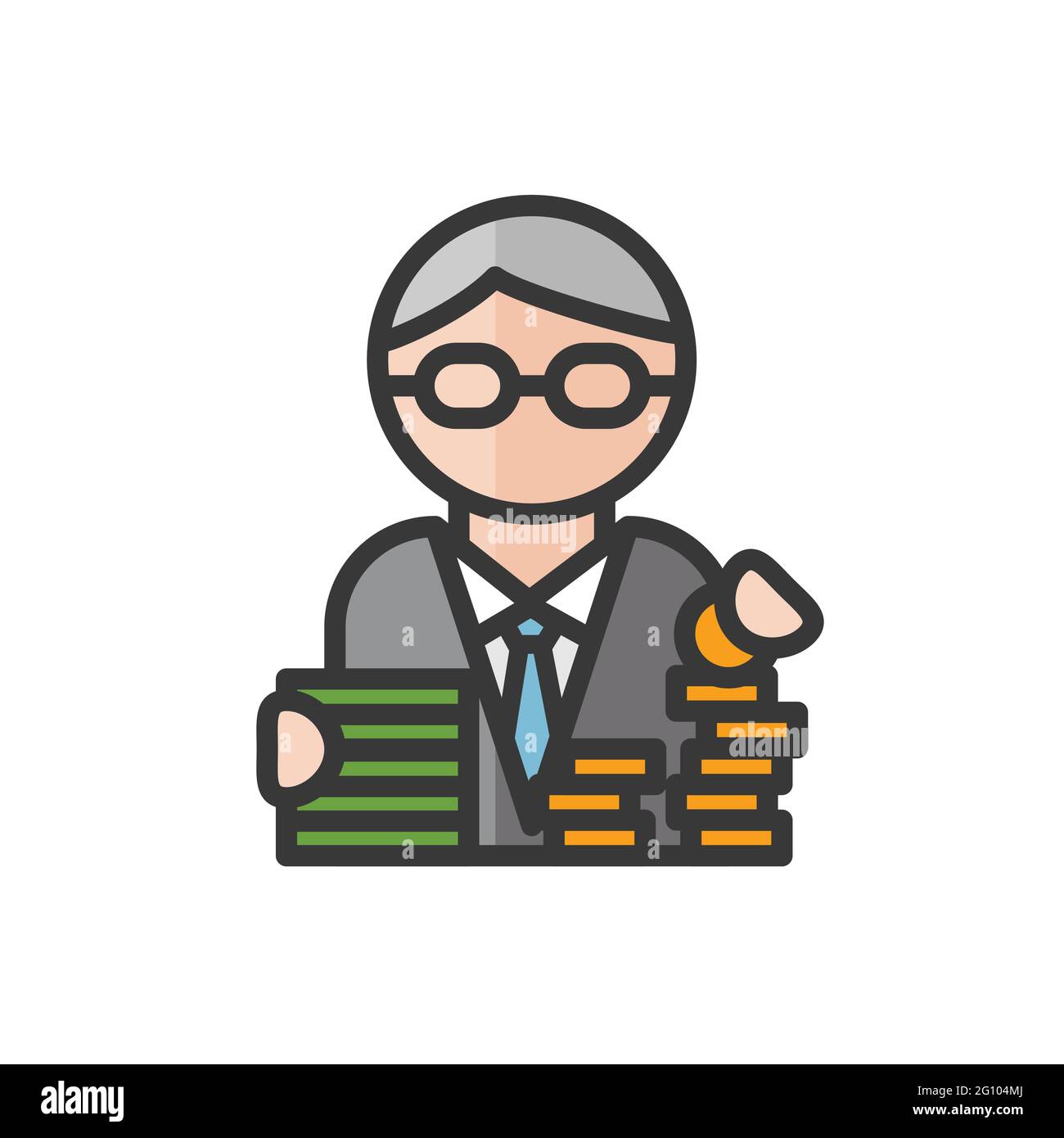 Bank man avatar. Cash money and banking. Profile user, person. People ...
