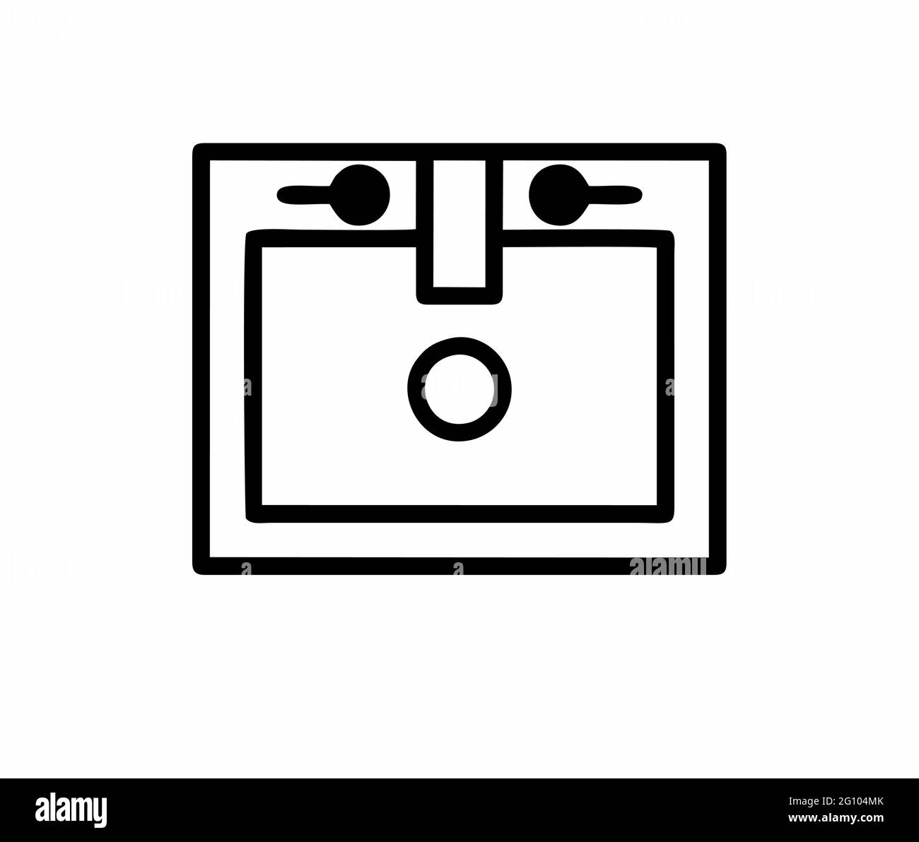 A kitchen sink top view in black and white as a vector for logo, sign ...