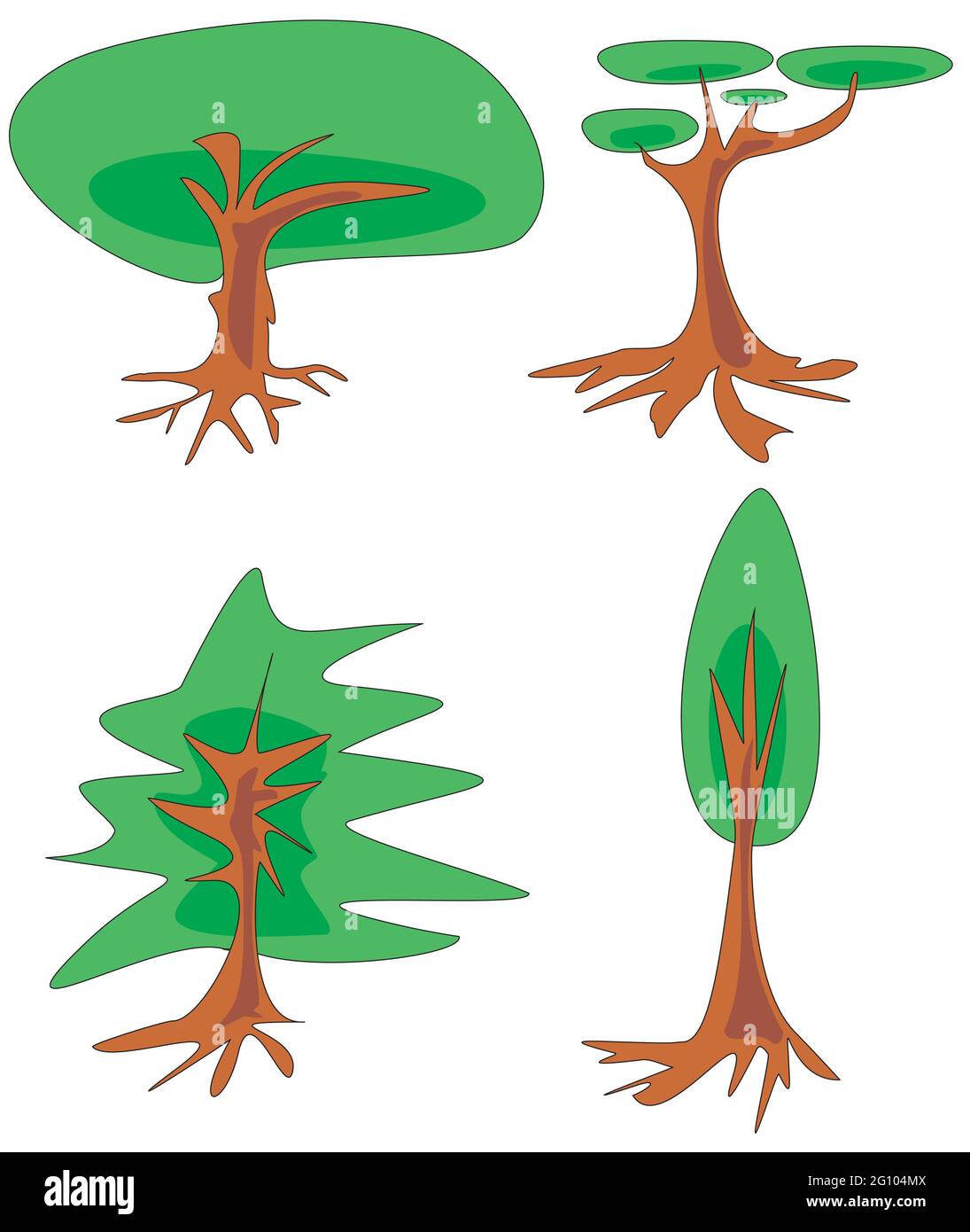 Colored tree with shadows, stylized vector Stock Vector Image & Art - Alamy