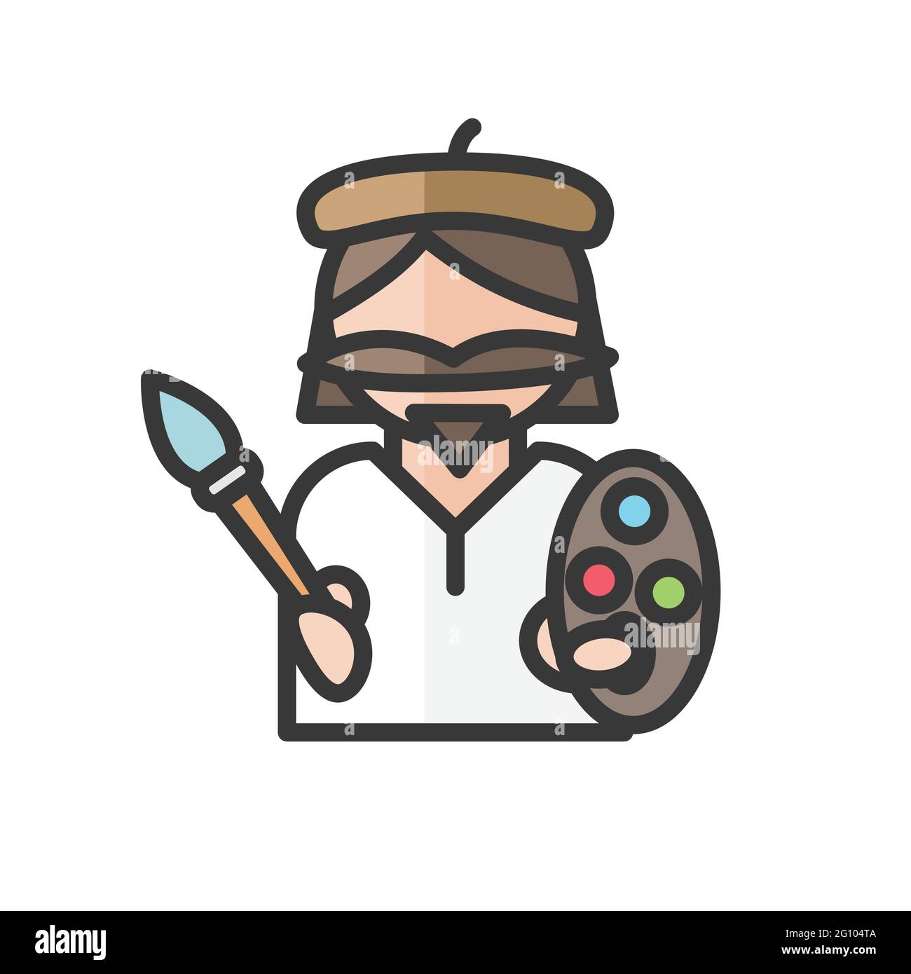 Male artist avatar. Painting and drawing character. Proflie user ...