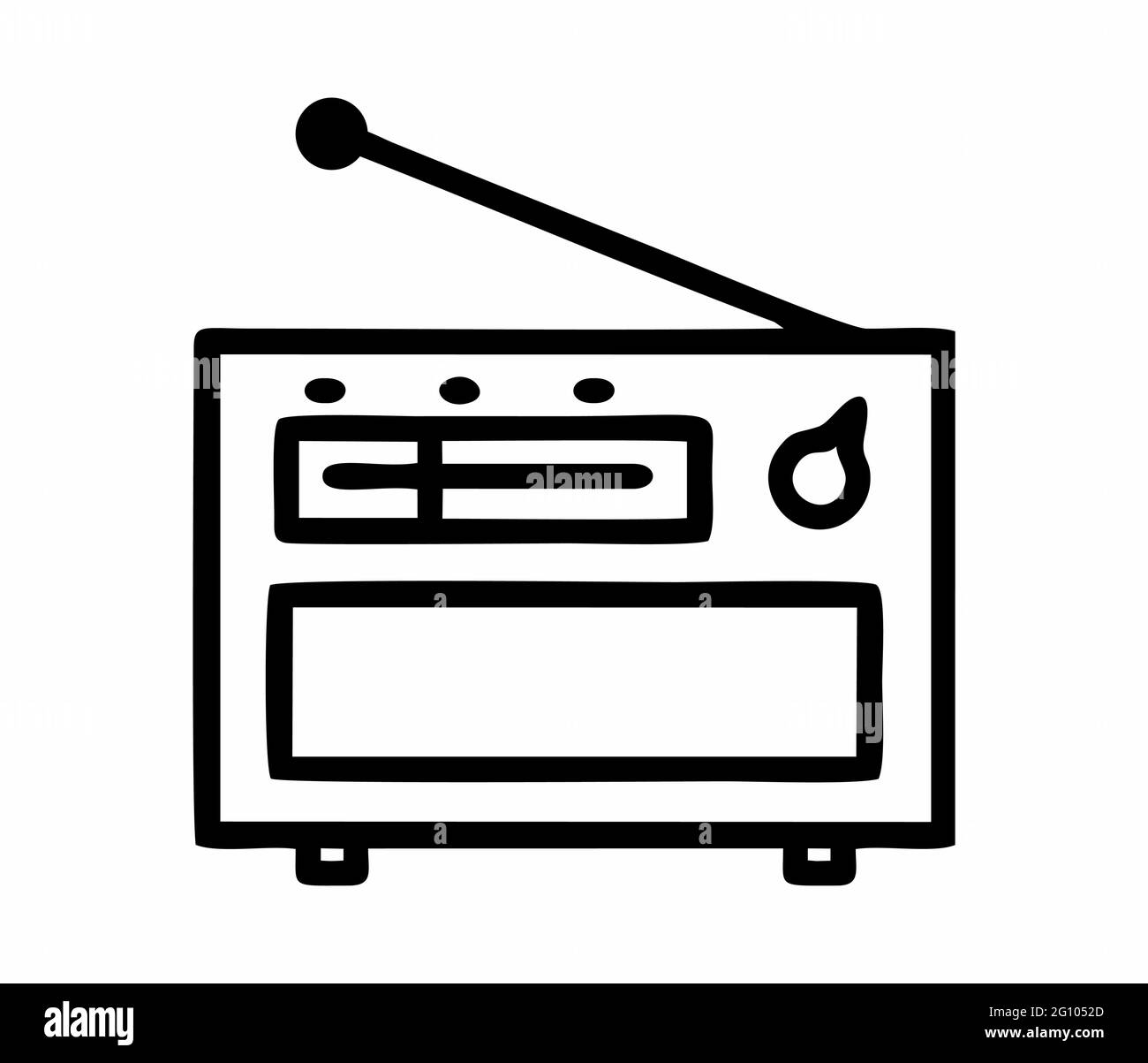 Old classic vintage radio isolated vector for logo, sign, apps or ...