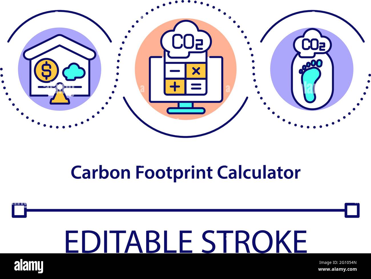 Carbon footprint calculator concept icon Stock Vector Image & Art - Alamy