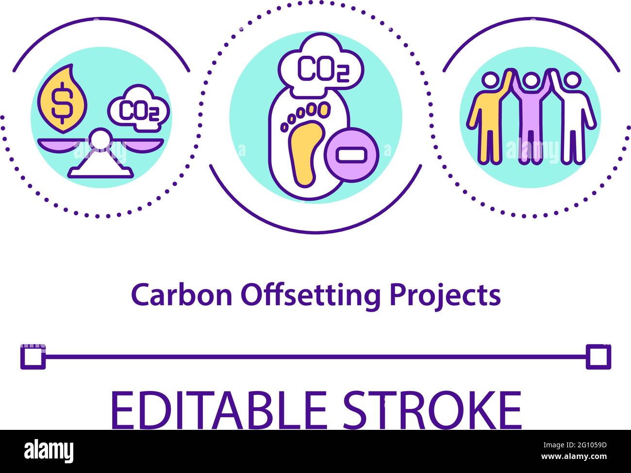 Carbon offsetting projects concept icon Stock Vector Image & Art - Alamy