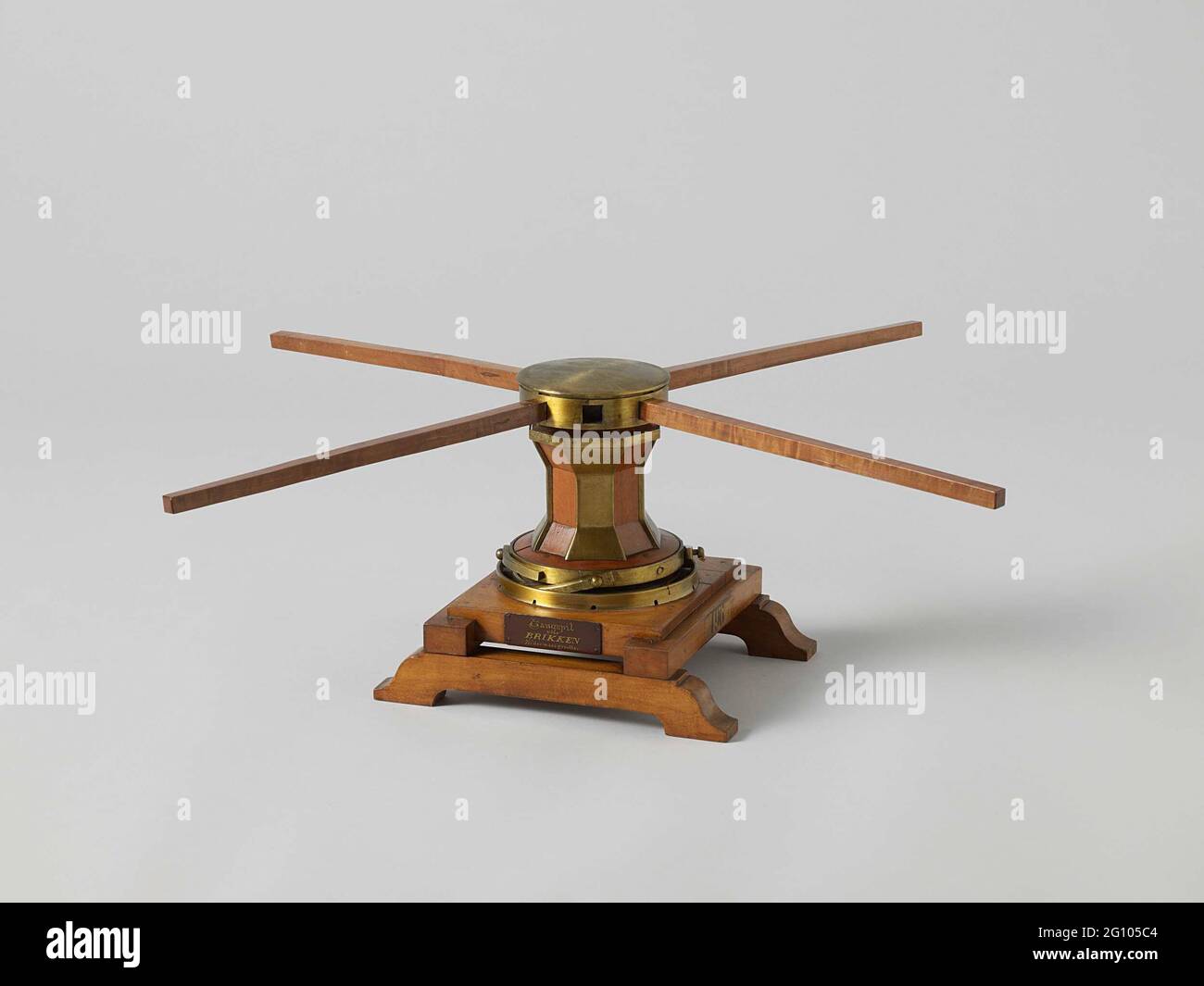 Model or a capstan. Model of a capstan on a wooden floor. It is a ...