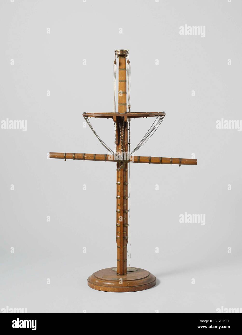 Model of a Mainmast with metal futtock chains. Model of a skipped large ...