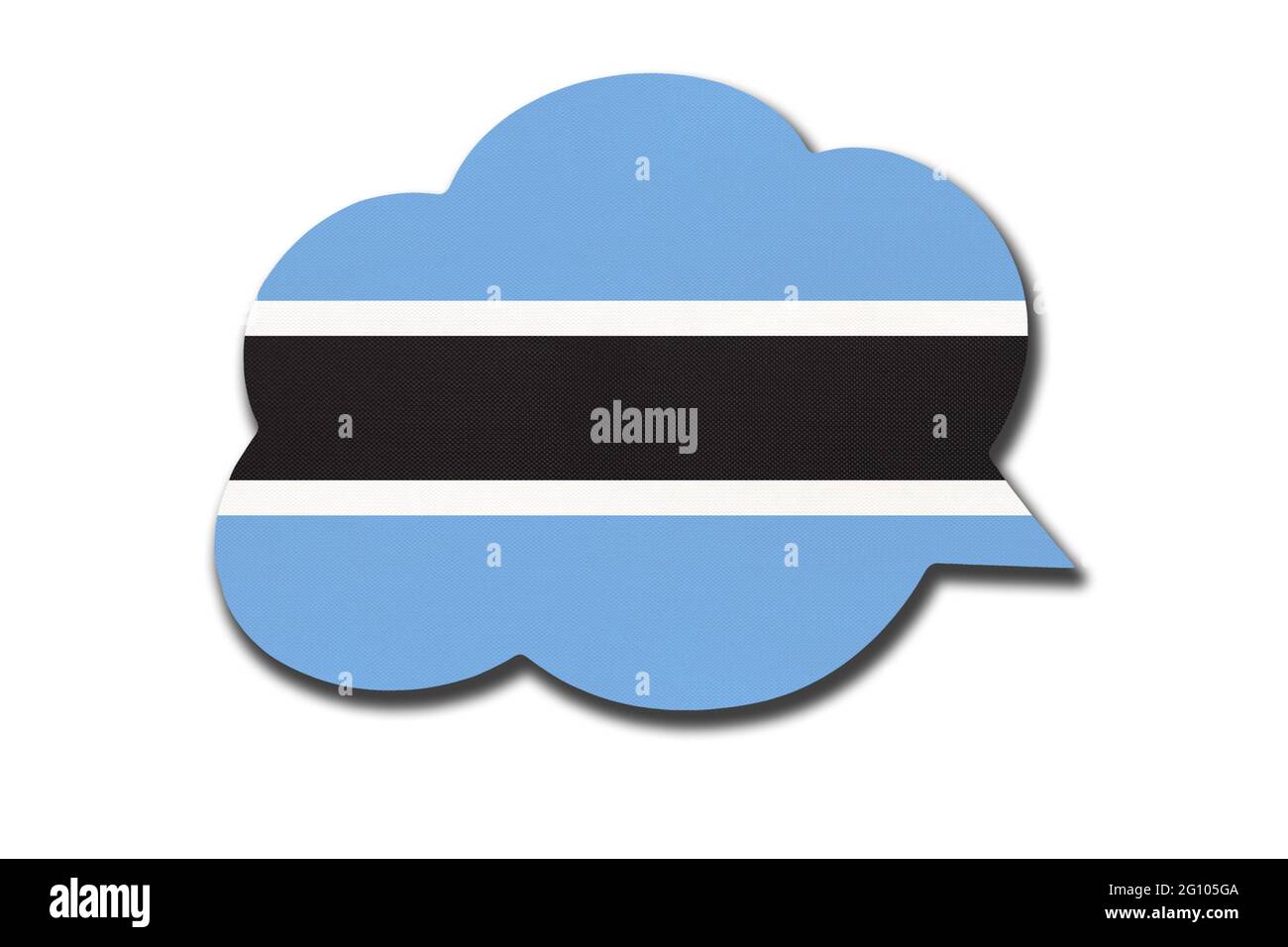 3d speech bubble with Batswana national flag isolated on white ...