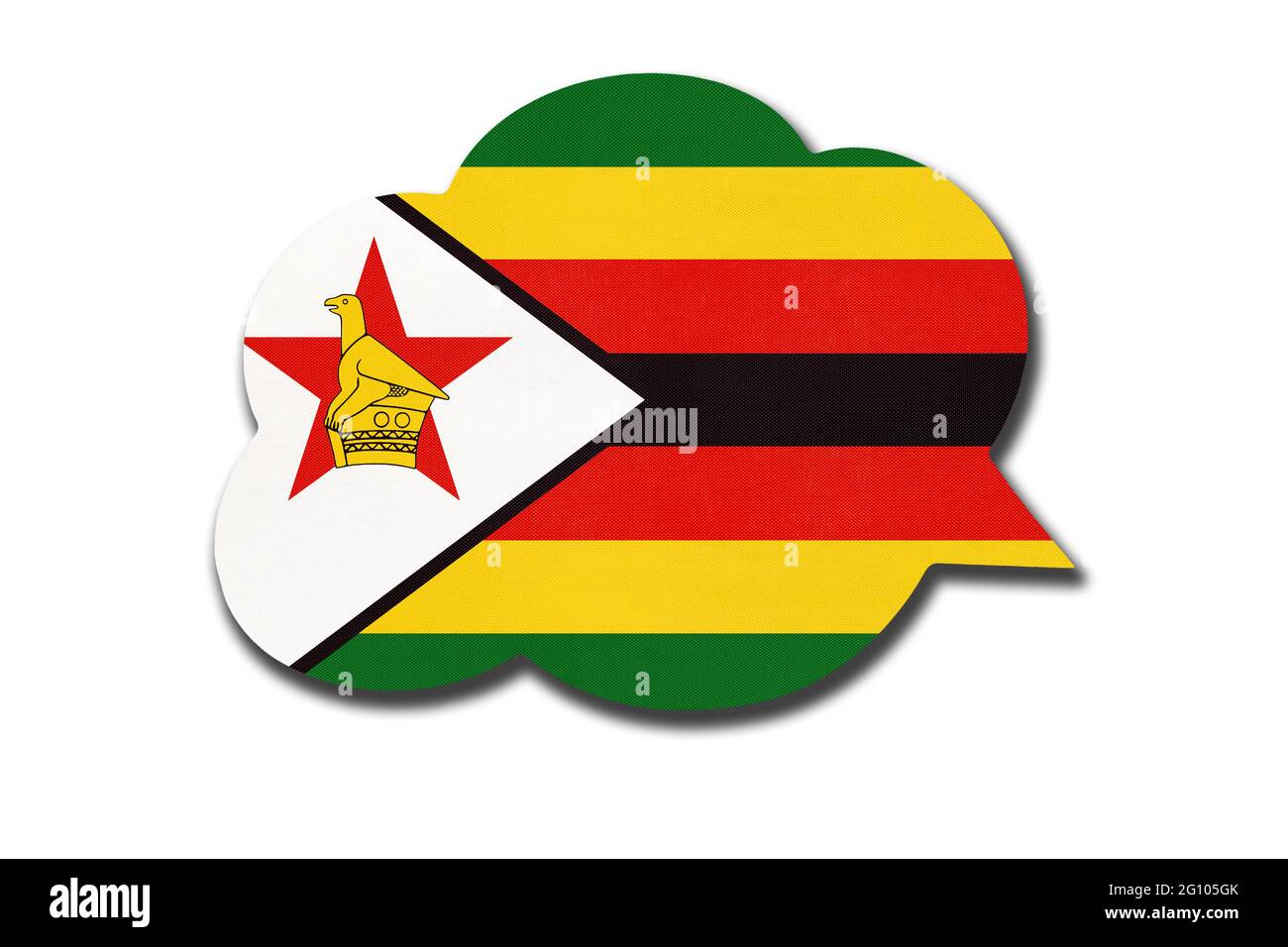 3d speech bubble with Zimbabwean national flag isolated on white ...