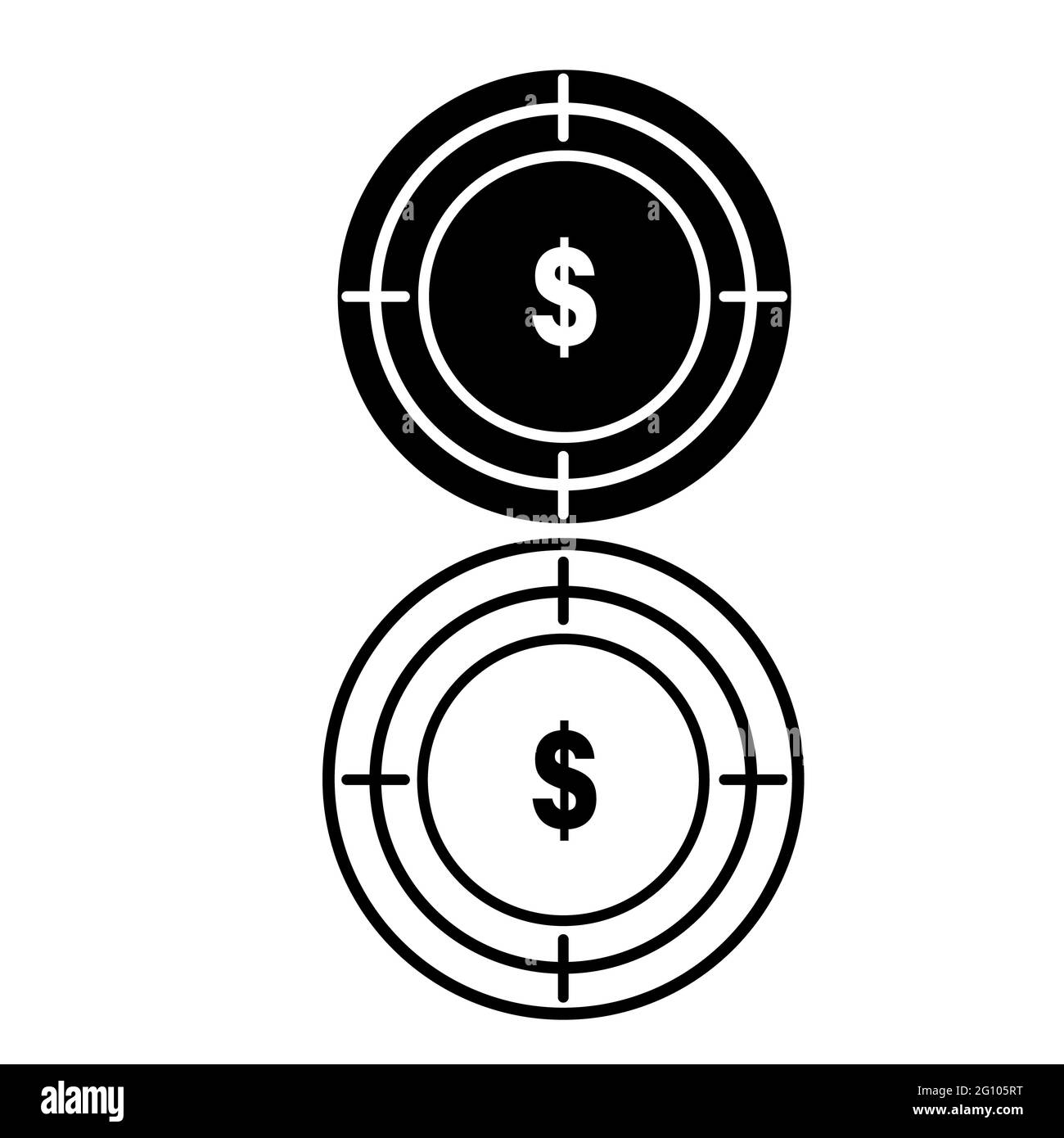 Investment target icon on white background. Business target sign ...