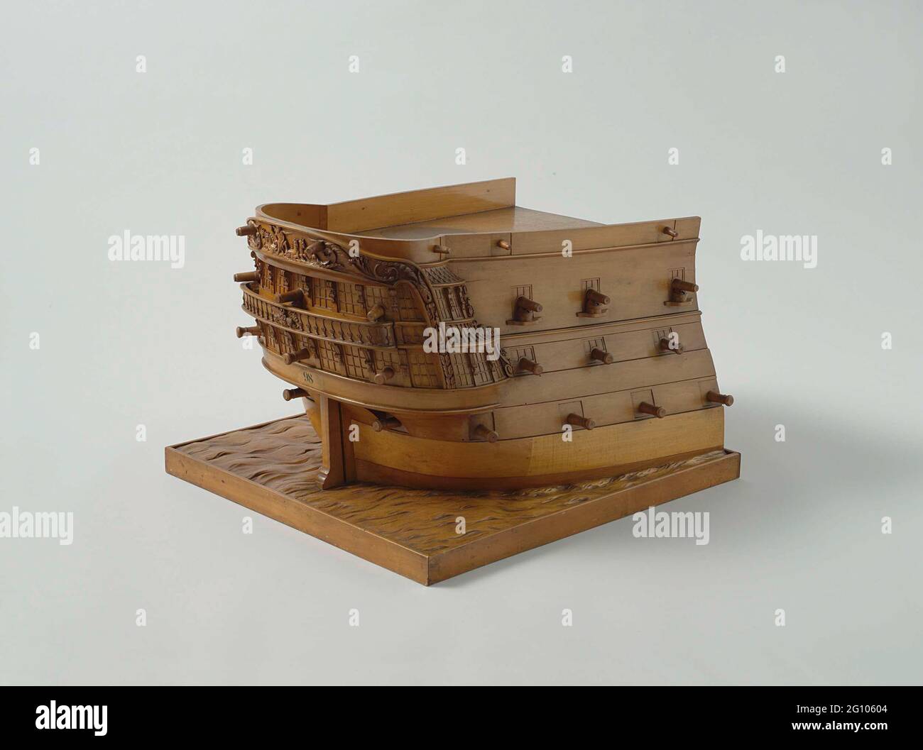 Model of the Stern of An 84-gun ship of the Line. Waterline model of ...