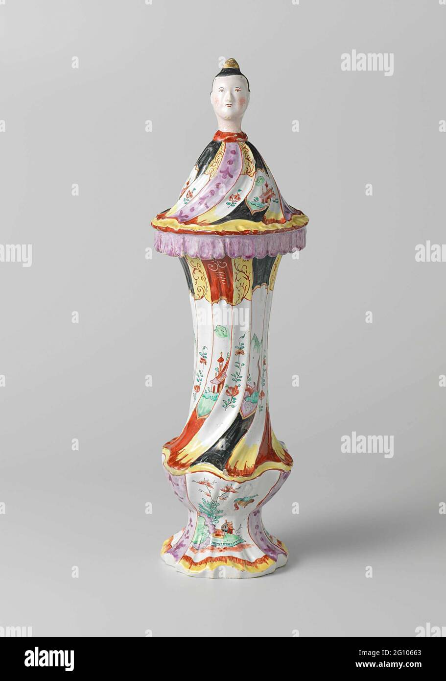 Three vases, part of a garniture. These lidded vases are composed of ...