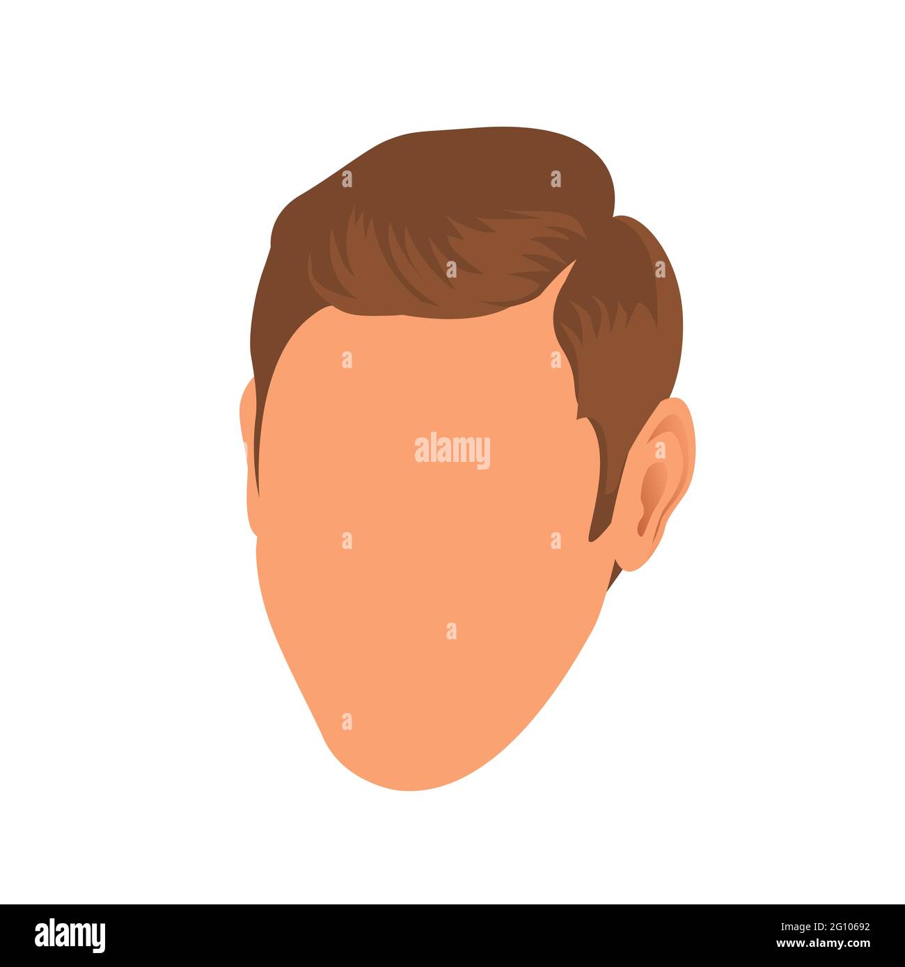 Color silhouette of a portrait of a handsome man without a face. Vector ...