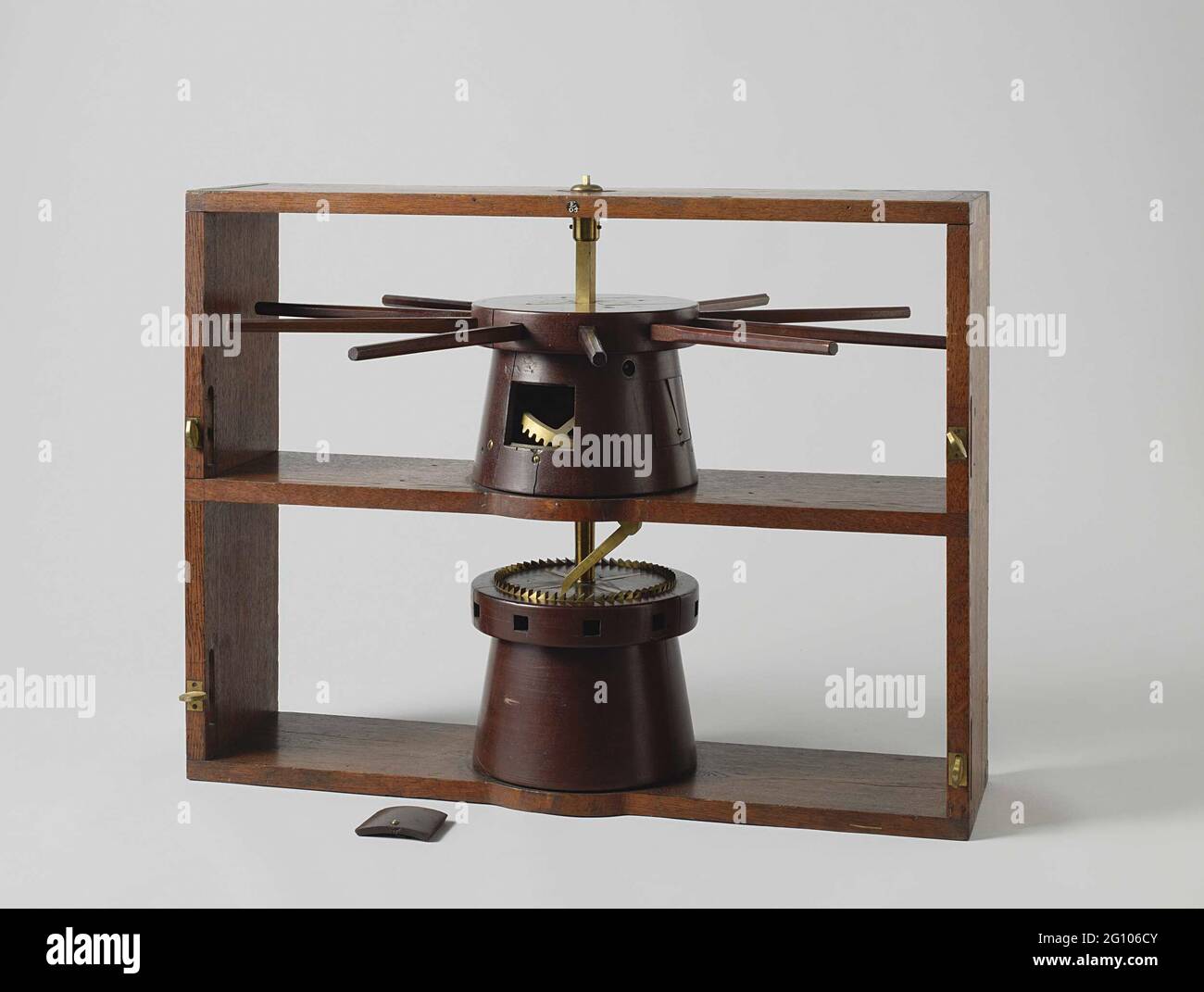 Model of A Double Capstan. Model of a double capstan in a wooden frame ...