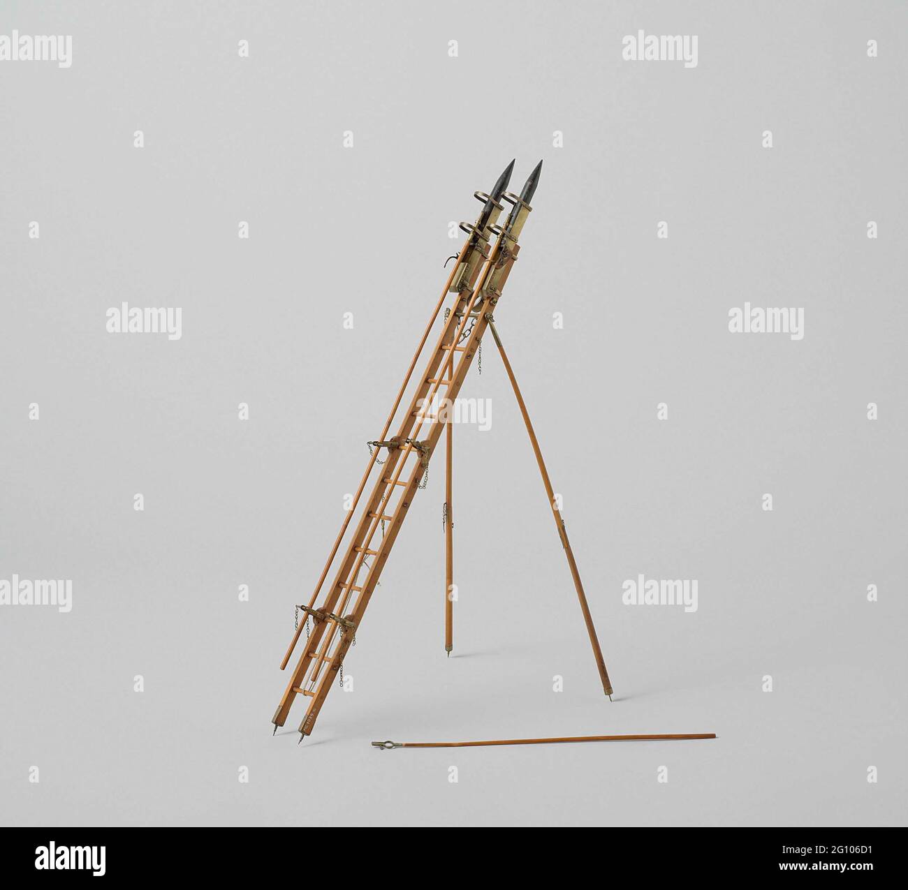 Model or Two Congreve Rockets with Launching Gear. Model of two fire ...