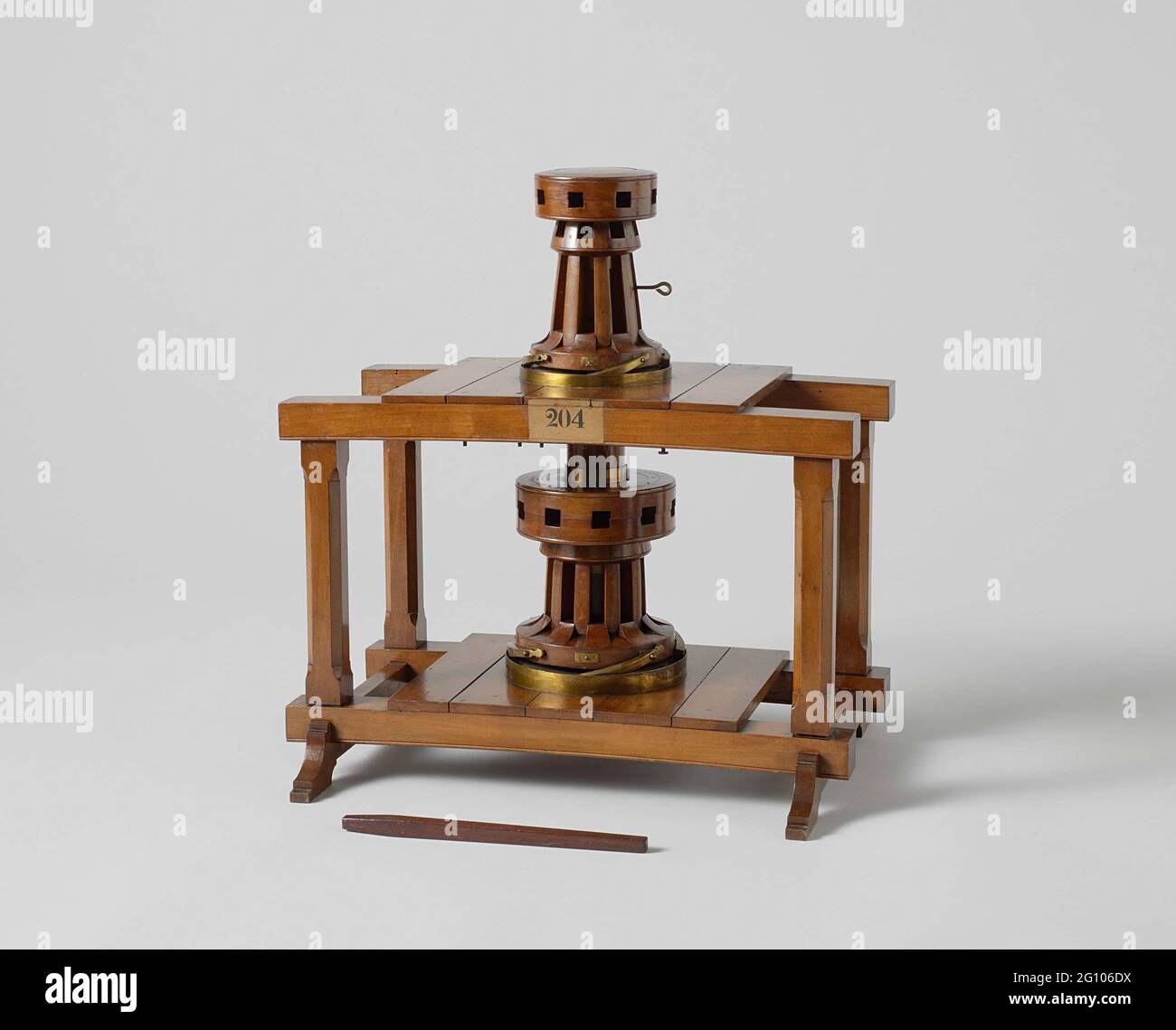 Model of A Double Capstan. Model of a double capstan in a wooden frame ...