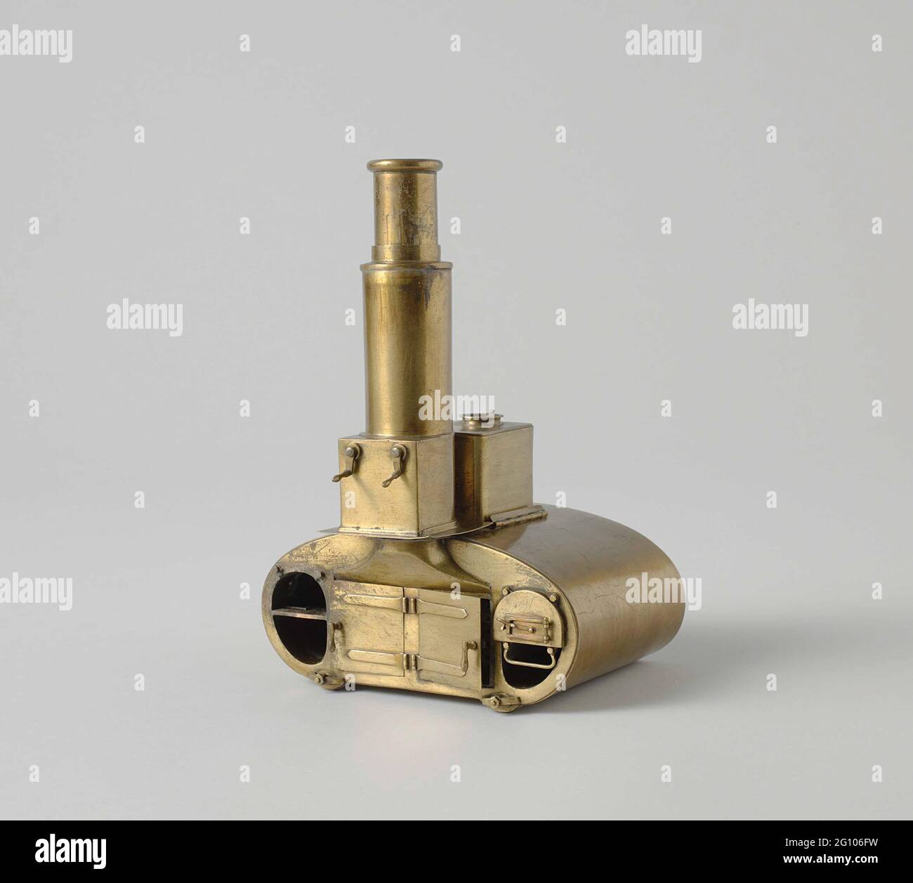 Model or a tubular boiler. Model of a tubular or pipe boiler with ...