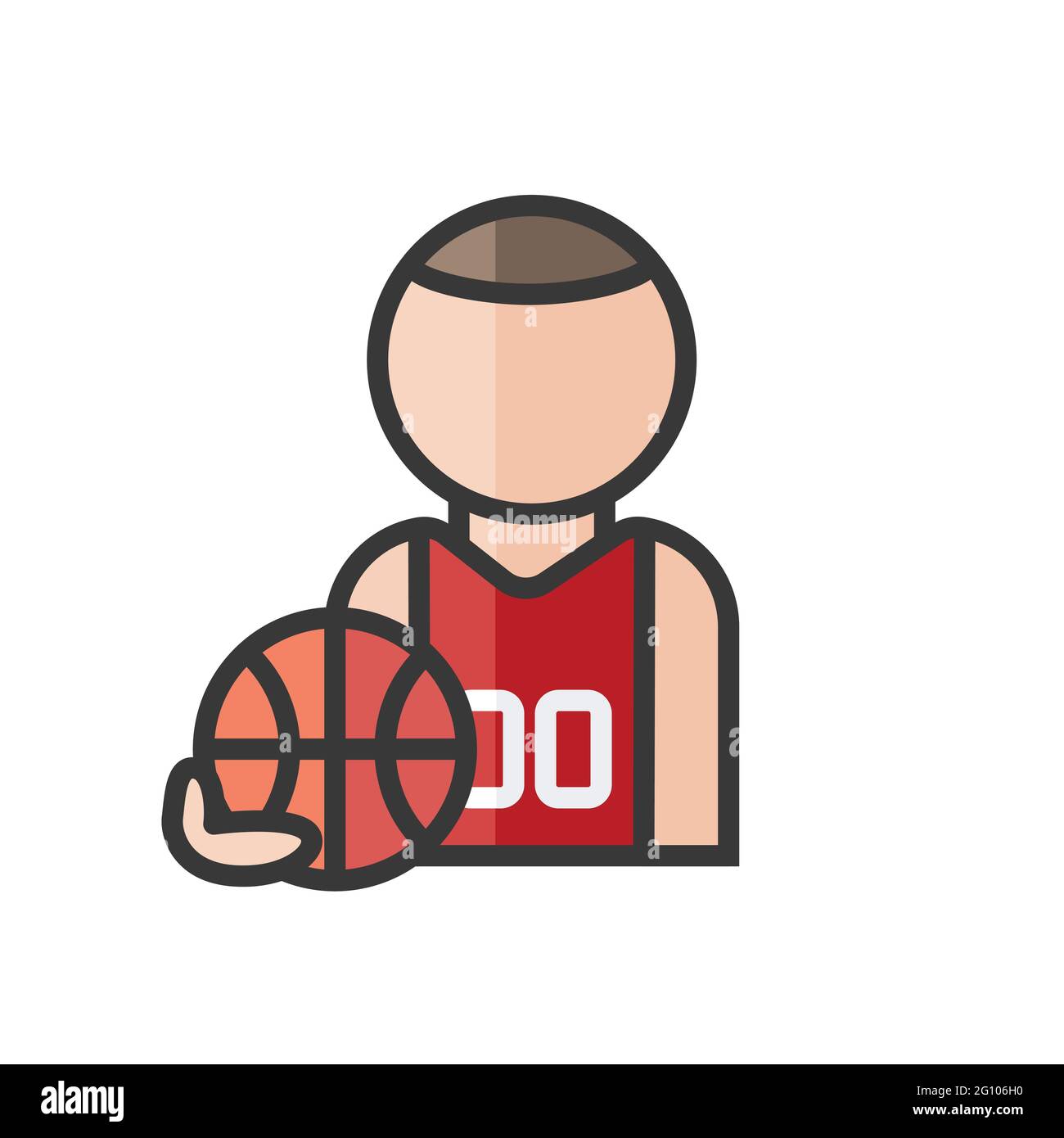 Male basketball player avatar. Man playing sport. Profile user, person ...
