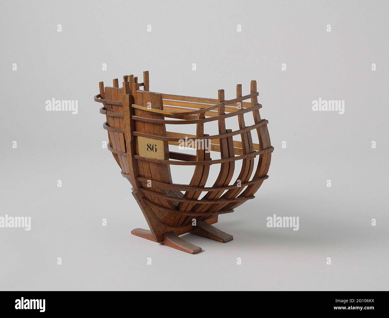 Model of a Ship's Bow in frames. Technical model of a fore ship over ...