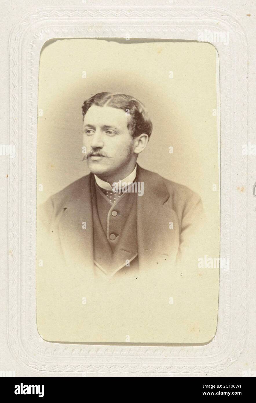 Studio portrait of a man with mustache and tie Stock Photo - Alamy