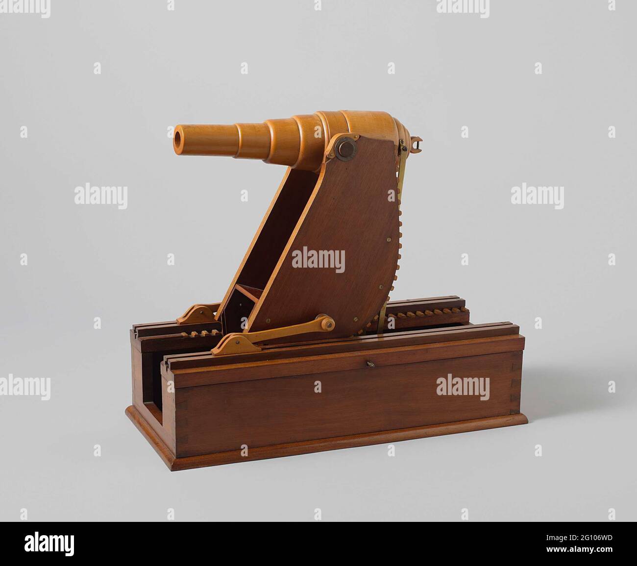 Model of A Gun and Carriage. Model of a cannon on tilt litter. The ...