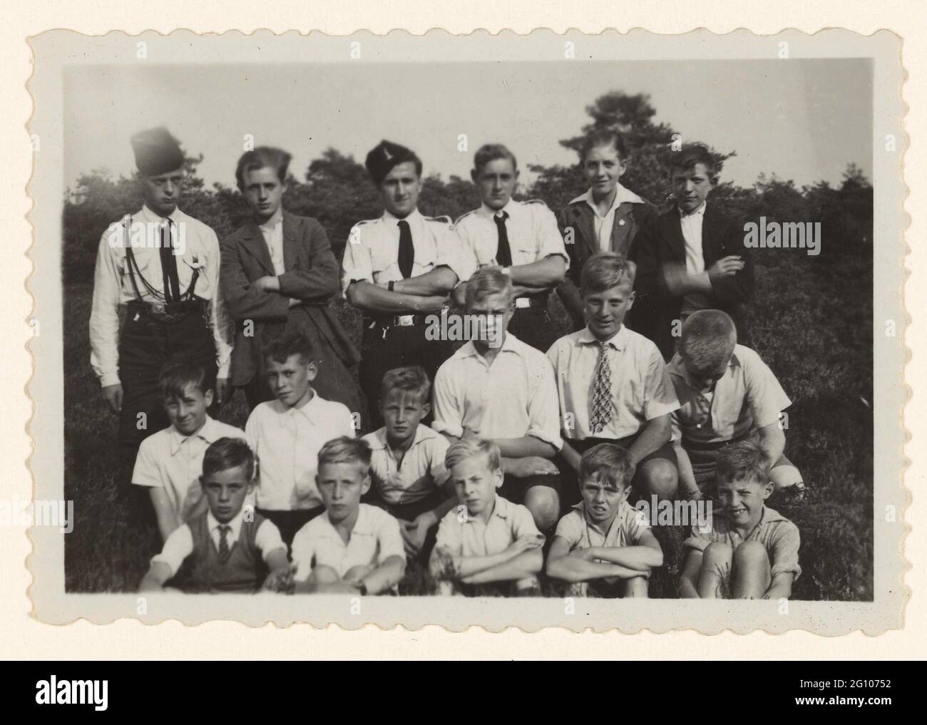 Group of youth stormers portrayed outside; Youth storm. A group of boys ...