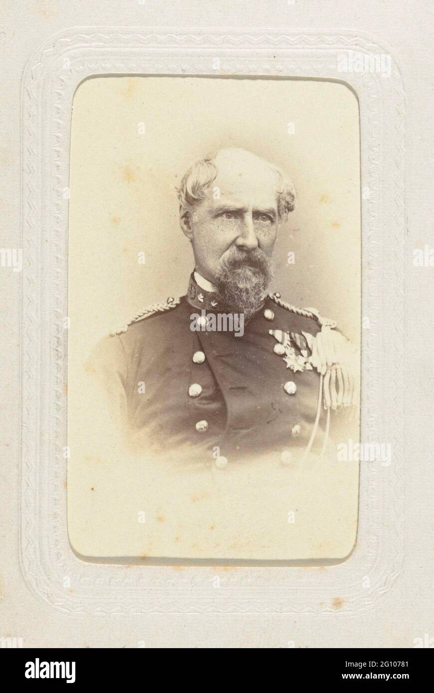 Studio portrait of General Major A.M.w van Hasselt with mustache and ...