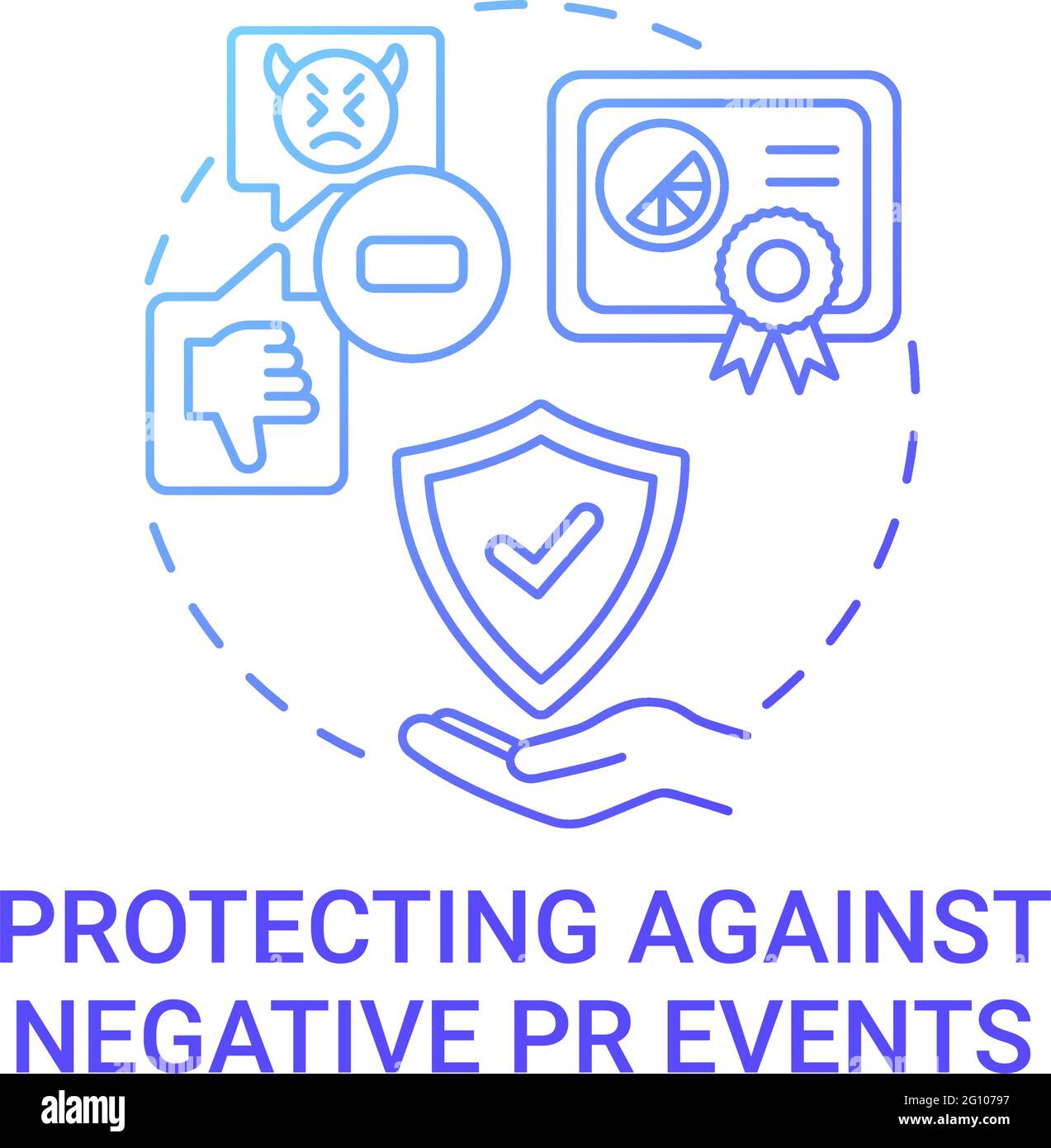 Protecting against negative PR events concept icon Stock Vector Image ...