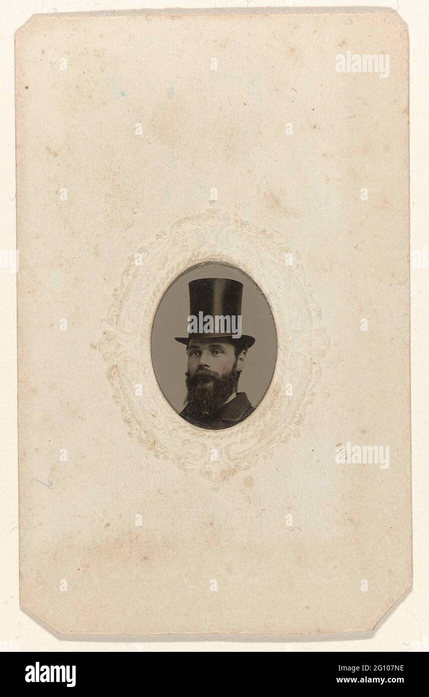 Portrait of a man with a top hat. Portrait of a man with a top hat, in ...