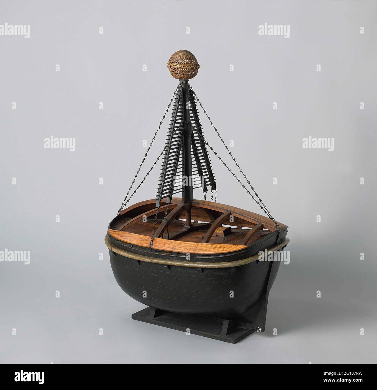 Model of a Buoy. Polychromed, close-up model of a buoy or ton boat that ...