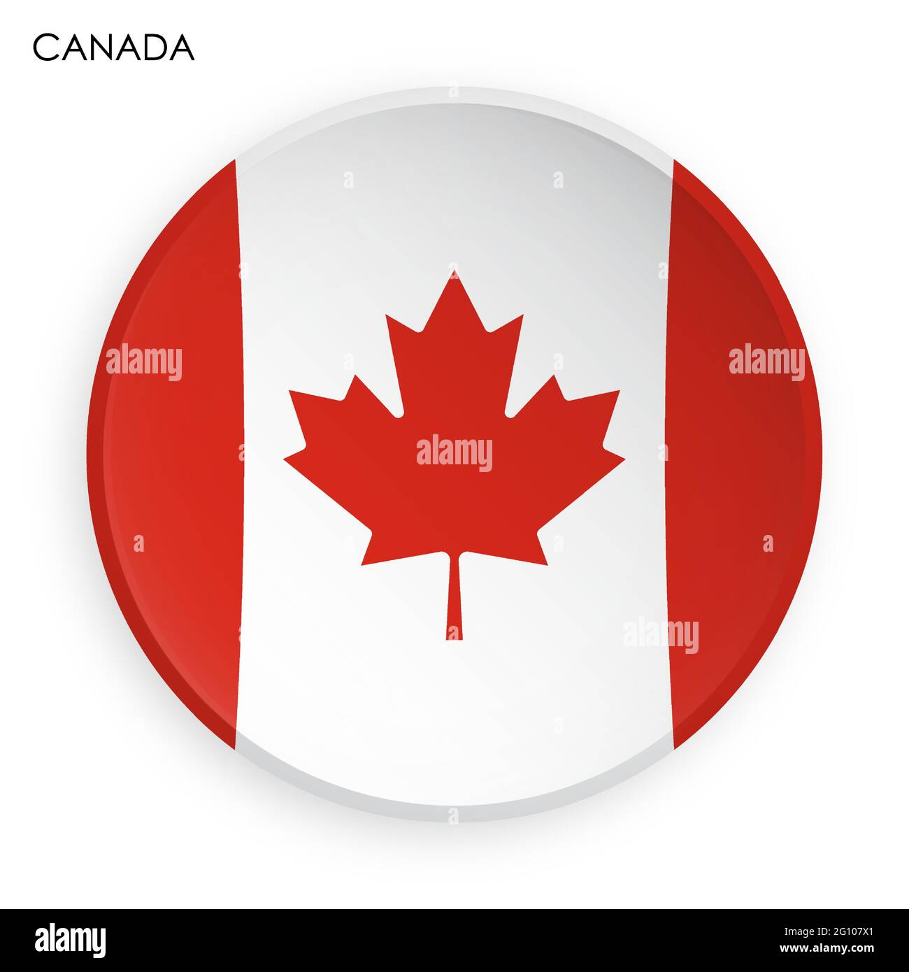 Canada flag icon in modern neomorphism style. Button for mobile ...