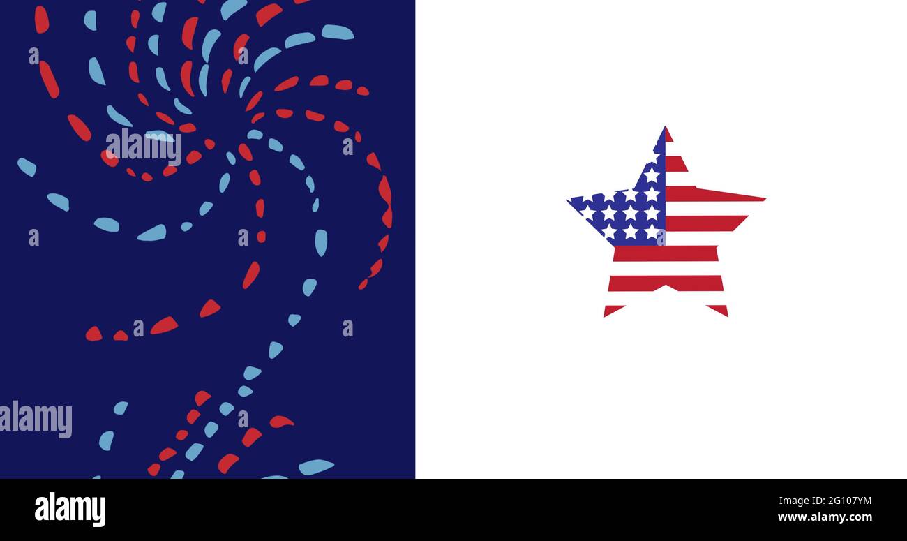 Composition of star-shaped american flag with american flag decorated ...
