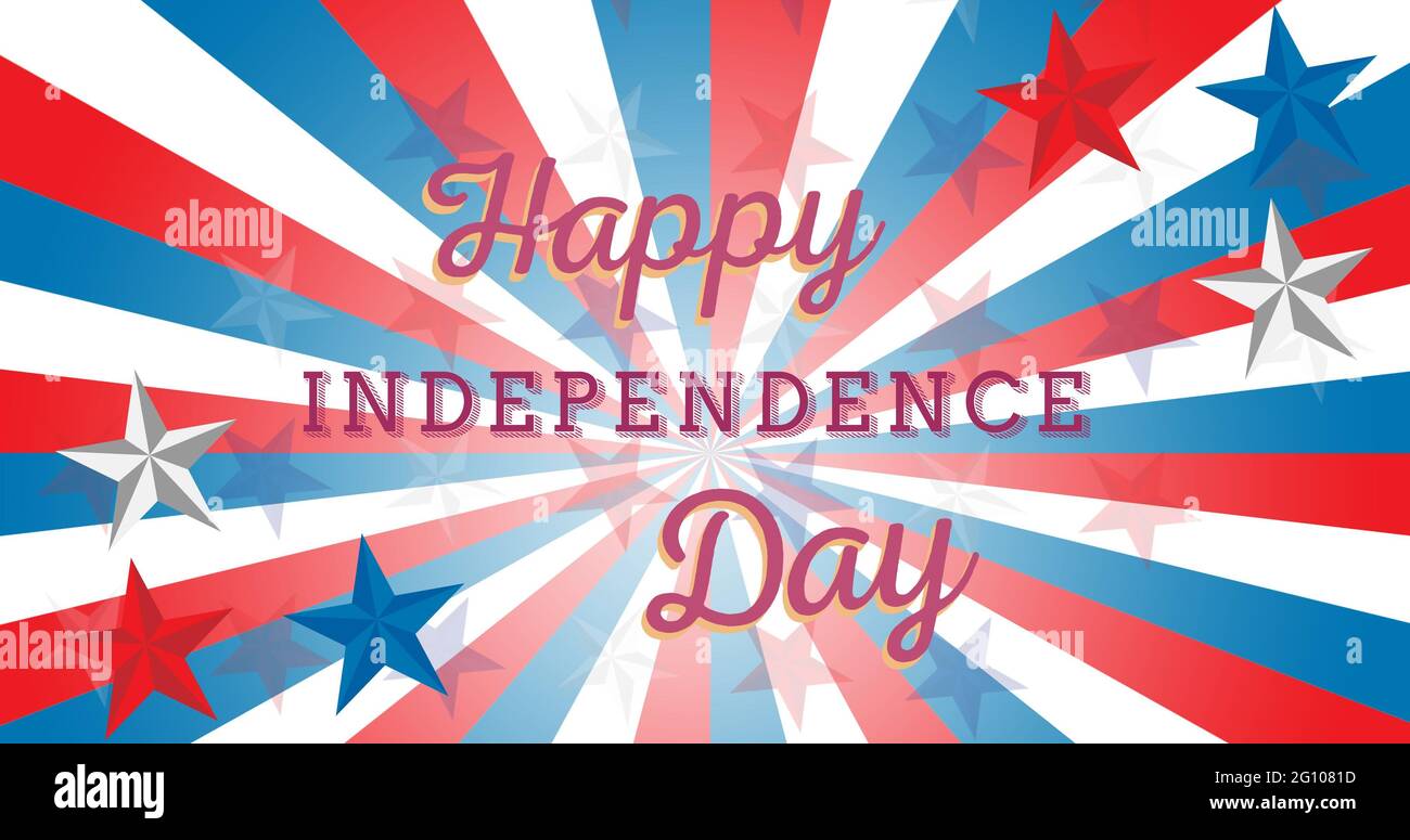 Composition of independence day text over american flag Stock Photo - Alamy